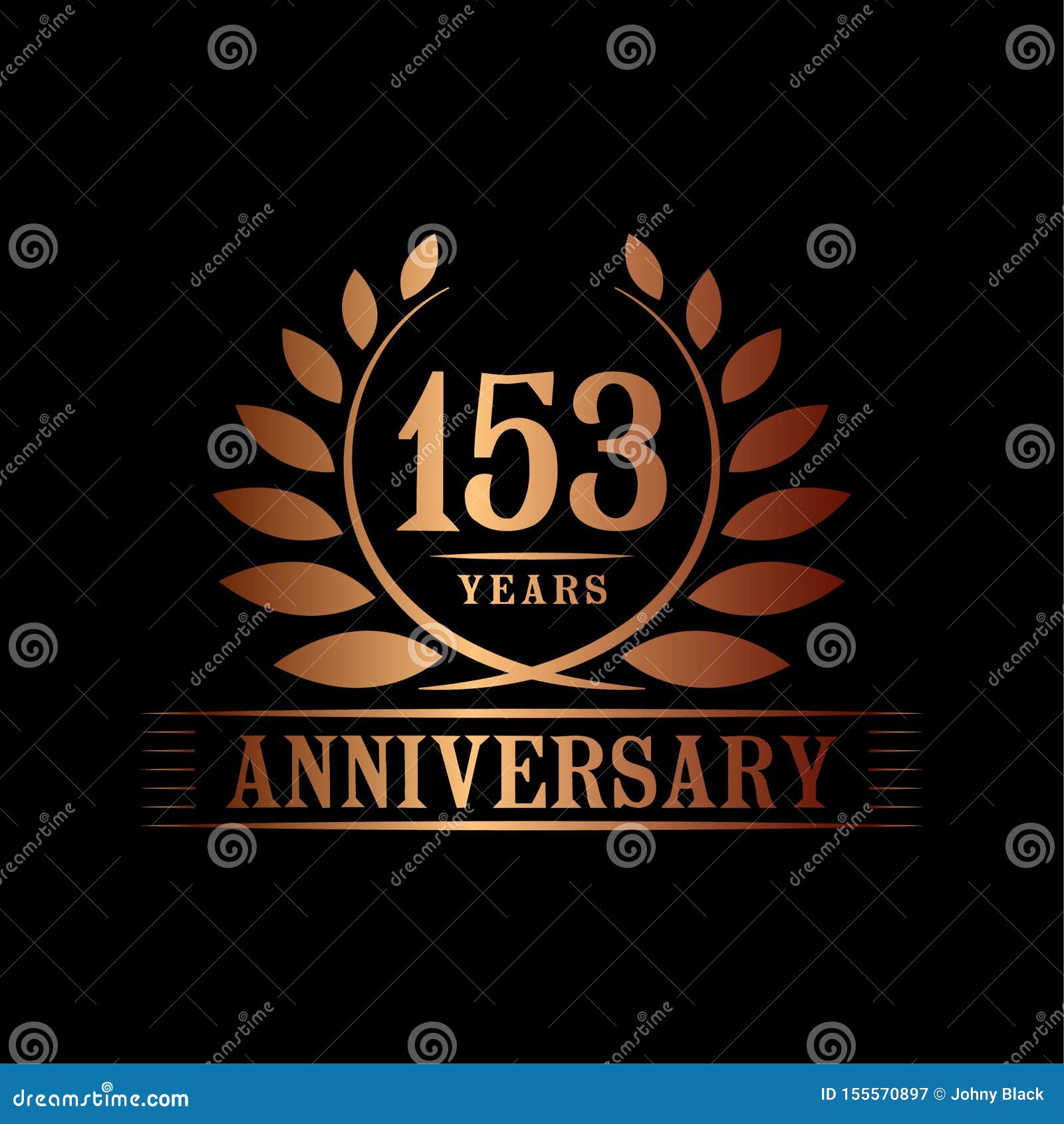 153 Years Anniversary Celebration Logo. 153rd Anniversary Luxury Design ...