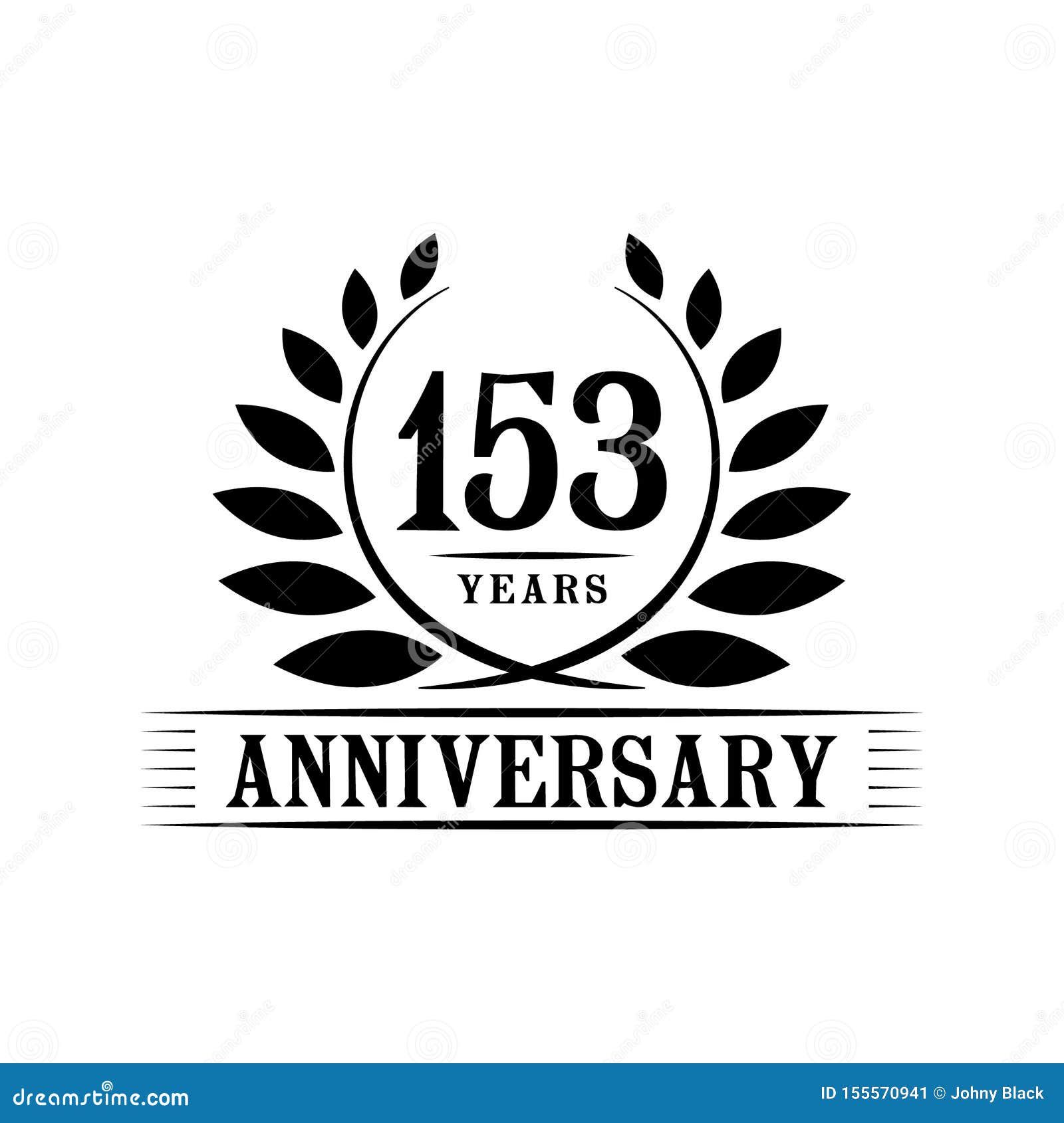 153 Years Anniversary Celebration Logo. 153rd Anniversary Luxury Design ...