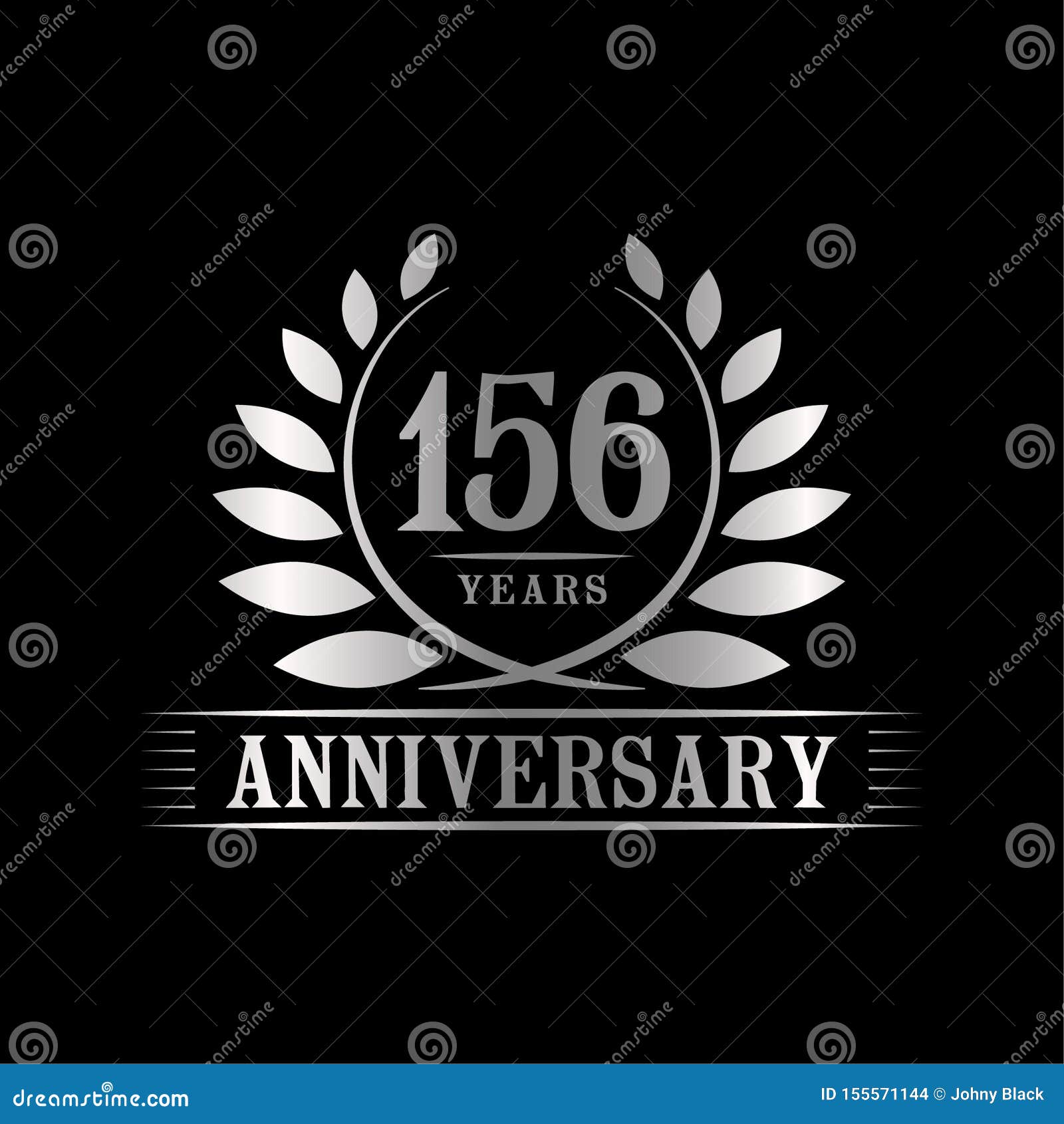 156 Years Anniversary Celebration Logo. 156th Anniversary Luxury Design ...