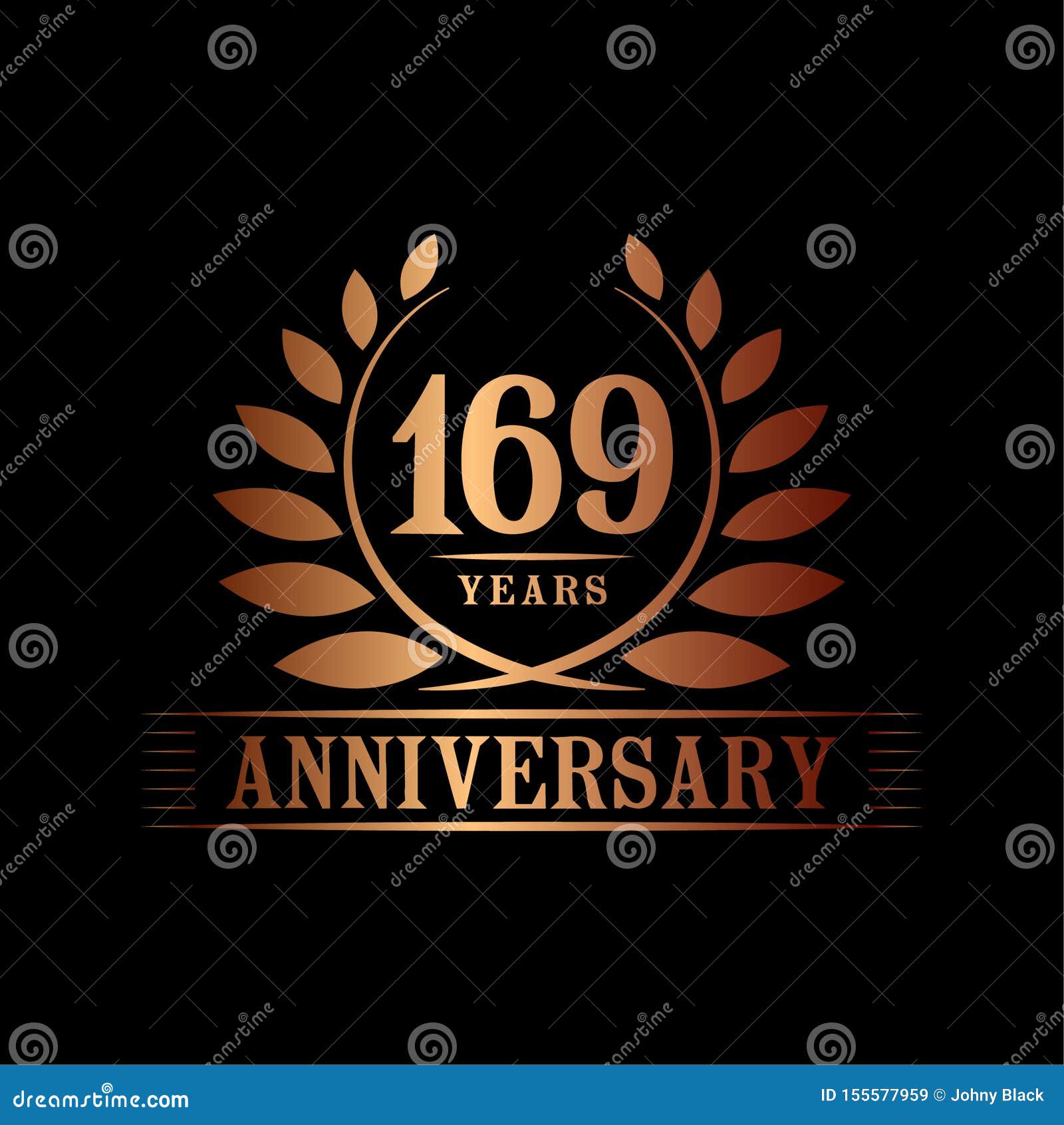169 Years Anniversary Celebration Logo. 169th Anniversary Luxury Design ...