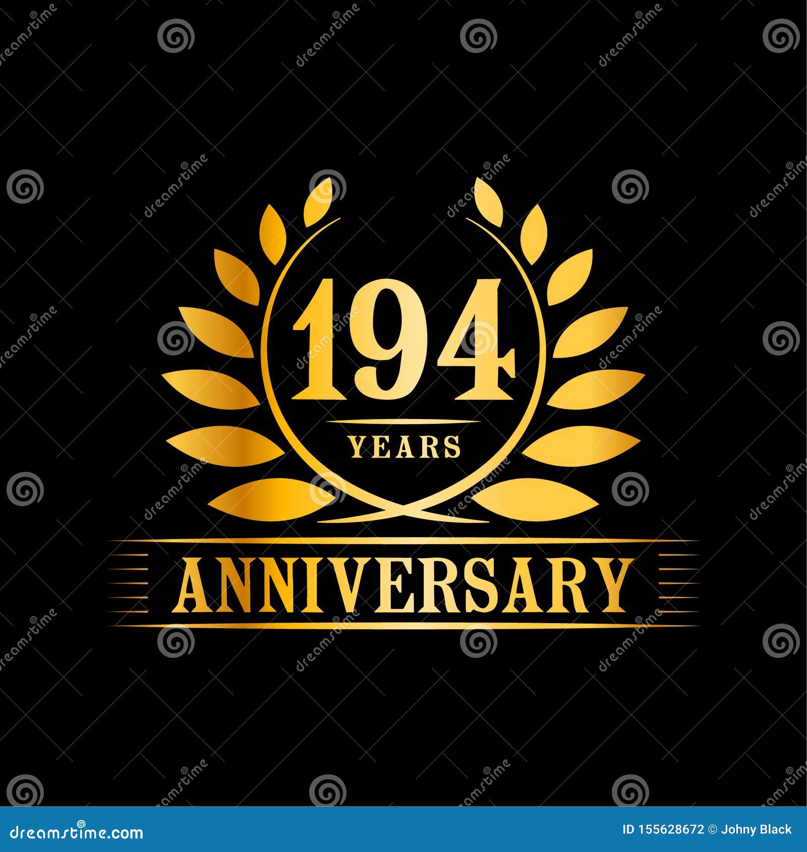 194 Years Anniversary Celebration Logo. 194th Anniversary Luxury Design ...