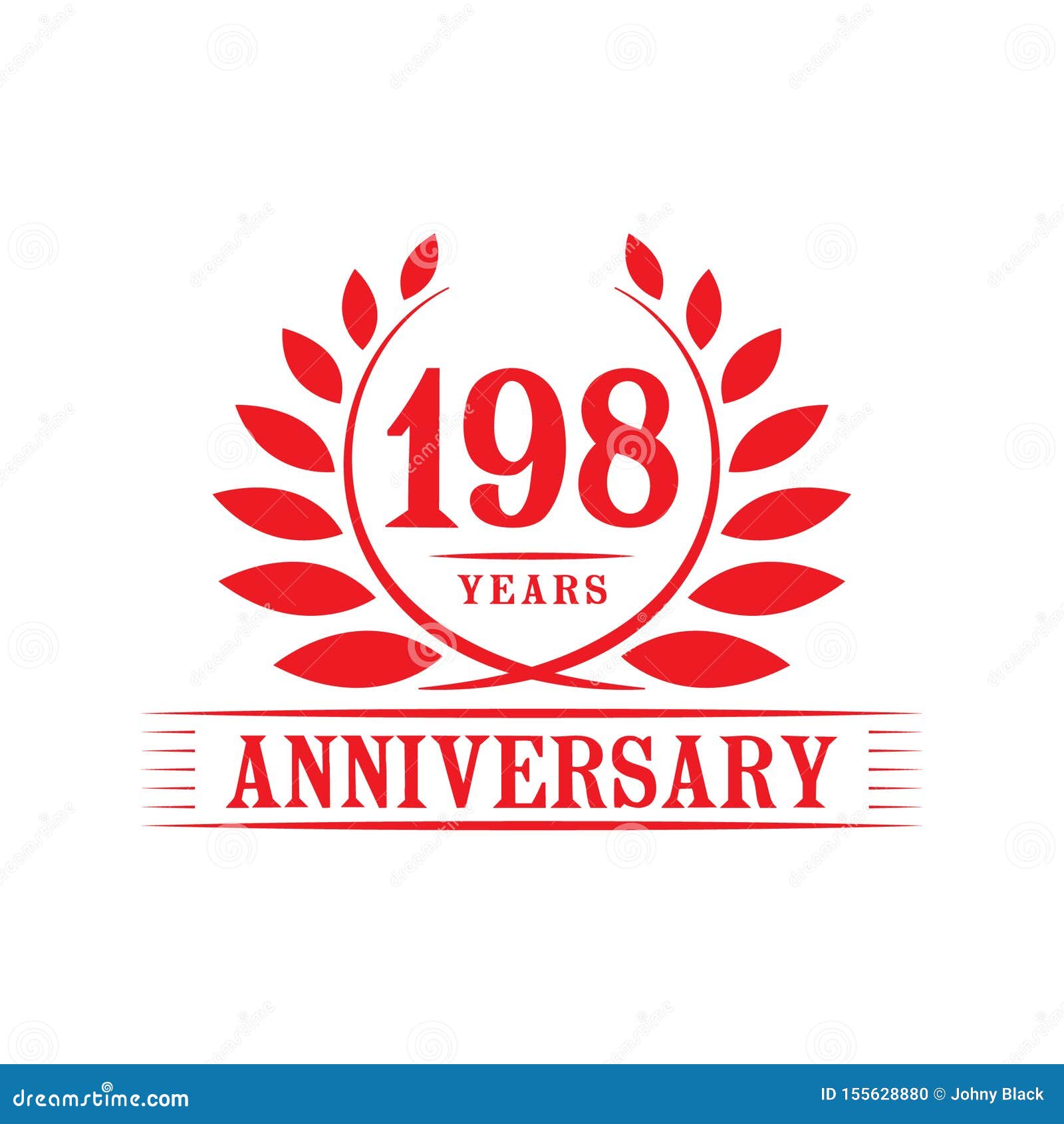 198 Years Anniversary Celebration Logo. 198th Anniversary Luxury Design ...