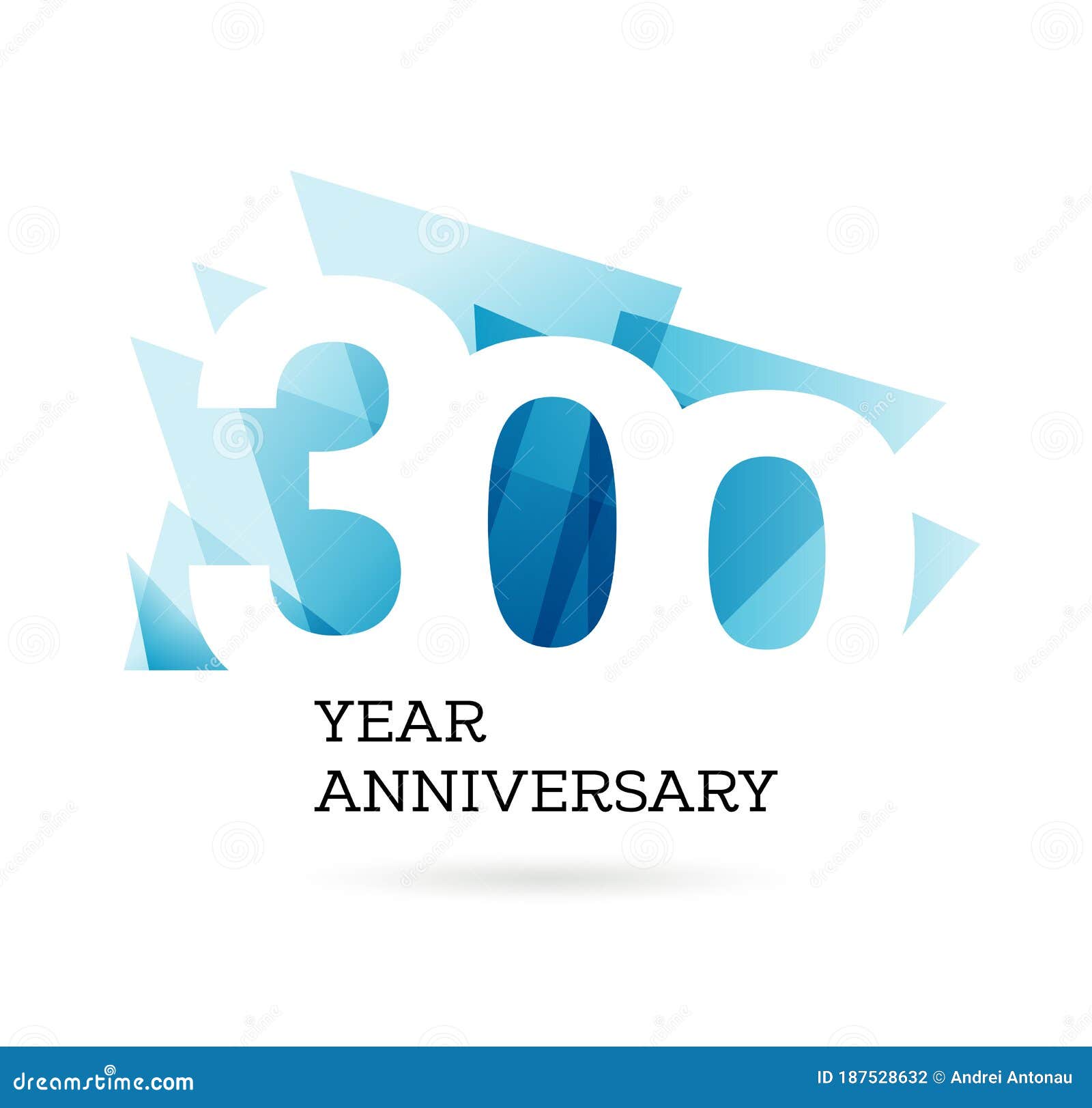 300th Years Anniversary Label Stock Vector - Illustration of decoration ...
