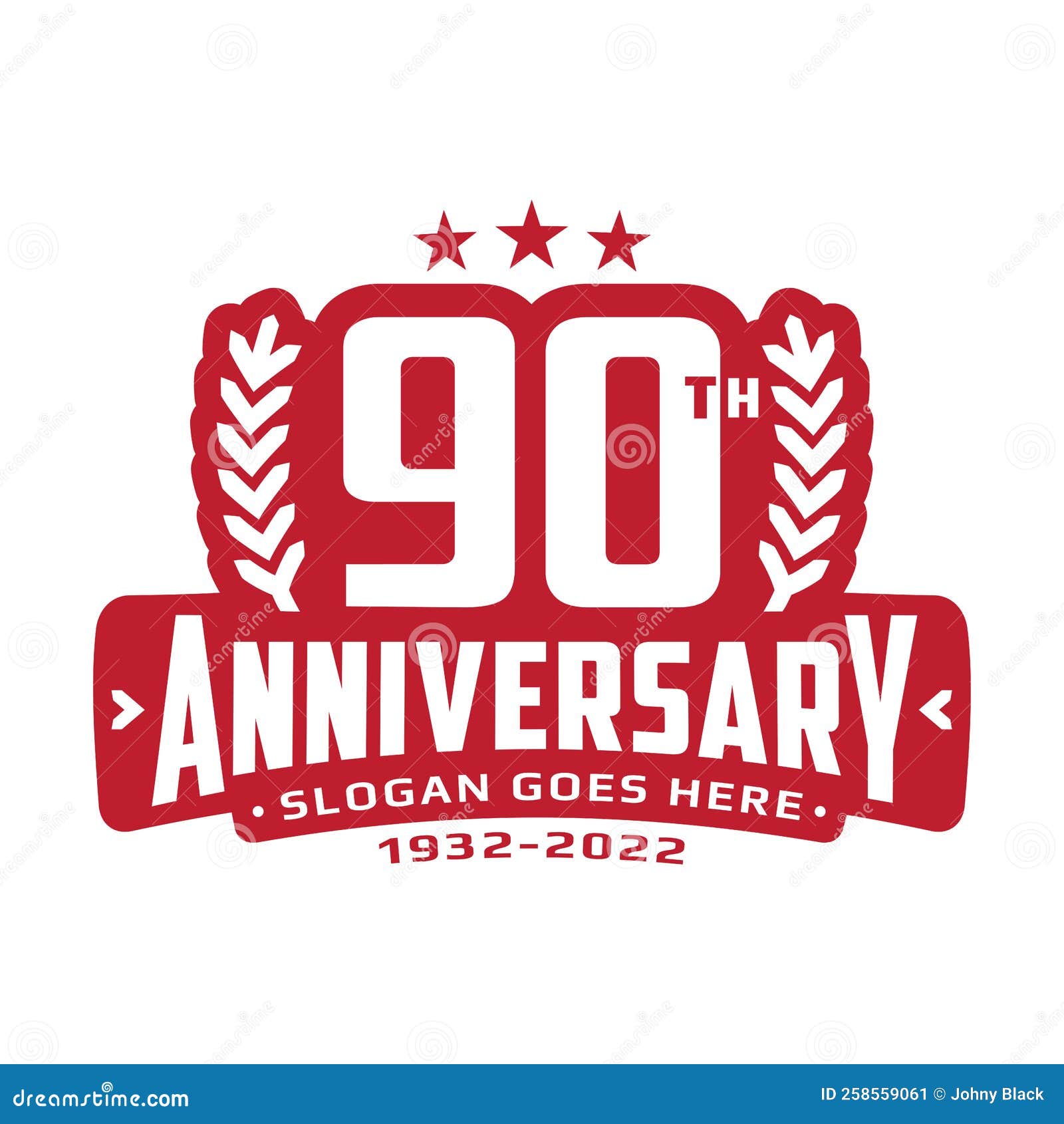 90 Years Anniversary Logo Design Template. 90th Anniversary Celebration ...
