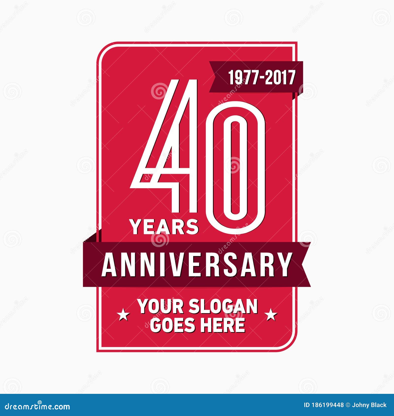 40 Years Celebrating Anniversary Design Template. 40th Logo. Vector and ...