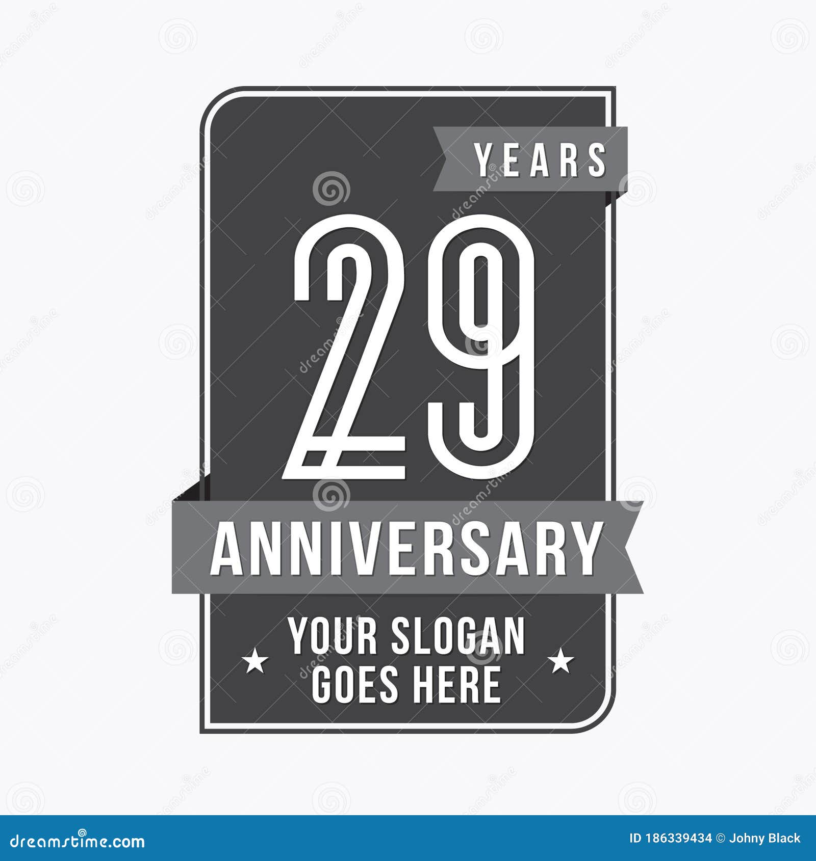 29 Years Celebrating Anniversary Design Template. 29th Logo. Vector and ...