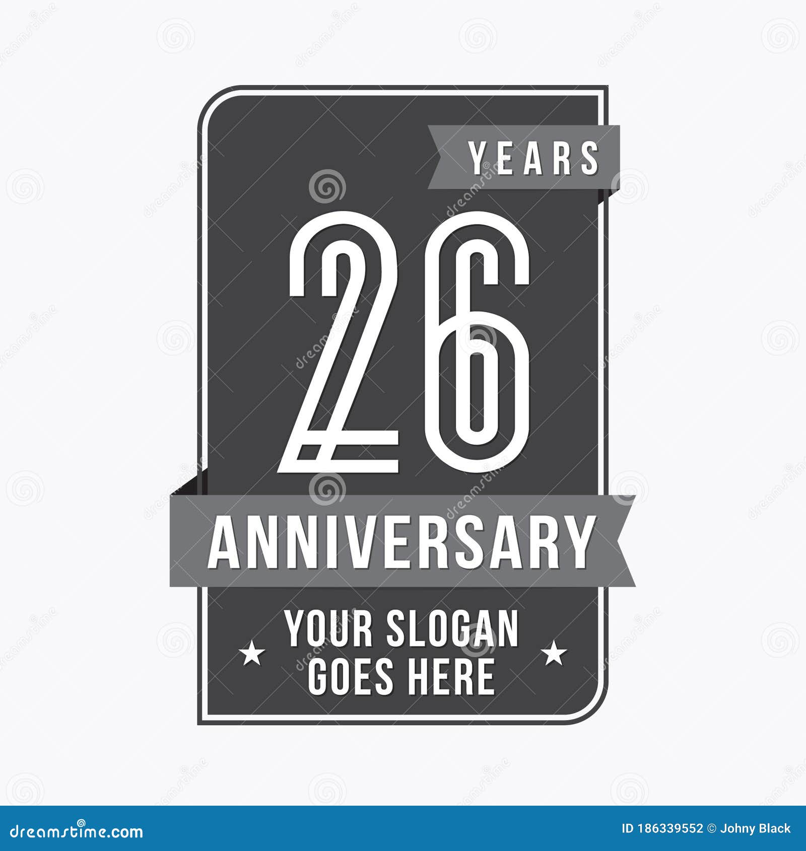 26 Years Celebrating Anniversary Design Template. 26th Logo. Vector and ...