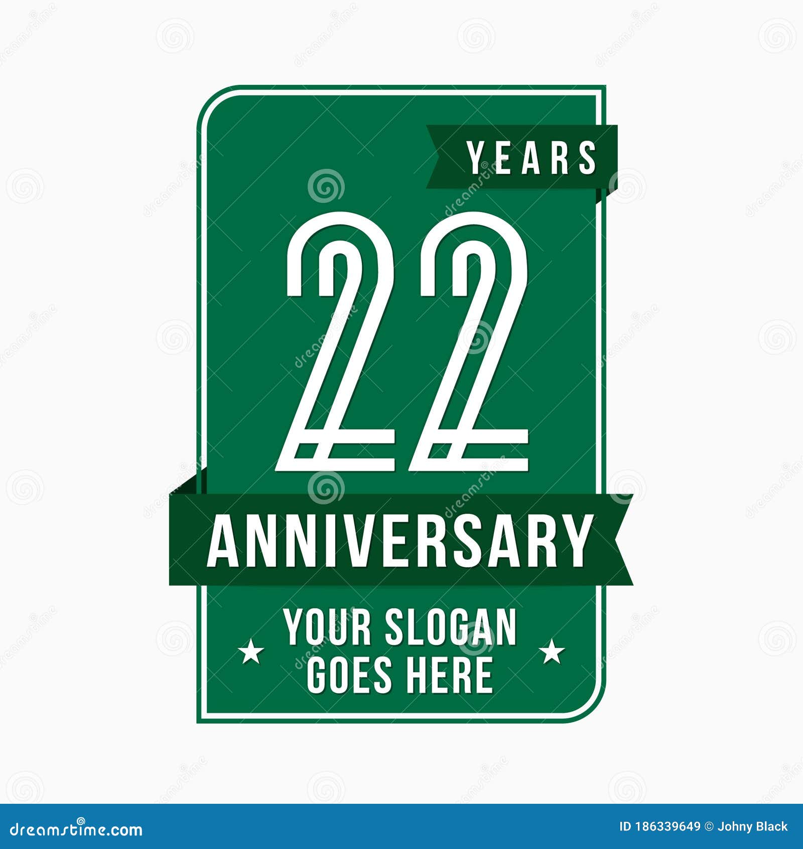 22 Years Celebrating Anniversary Design Template. 22nd Logo. Vector and ...