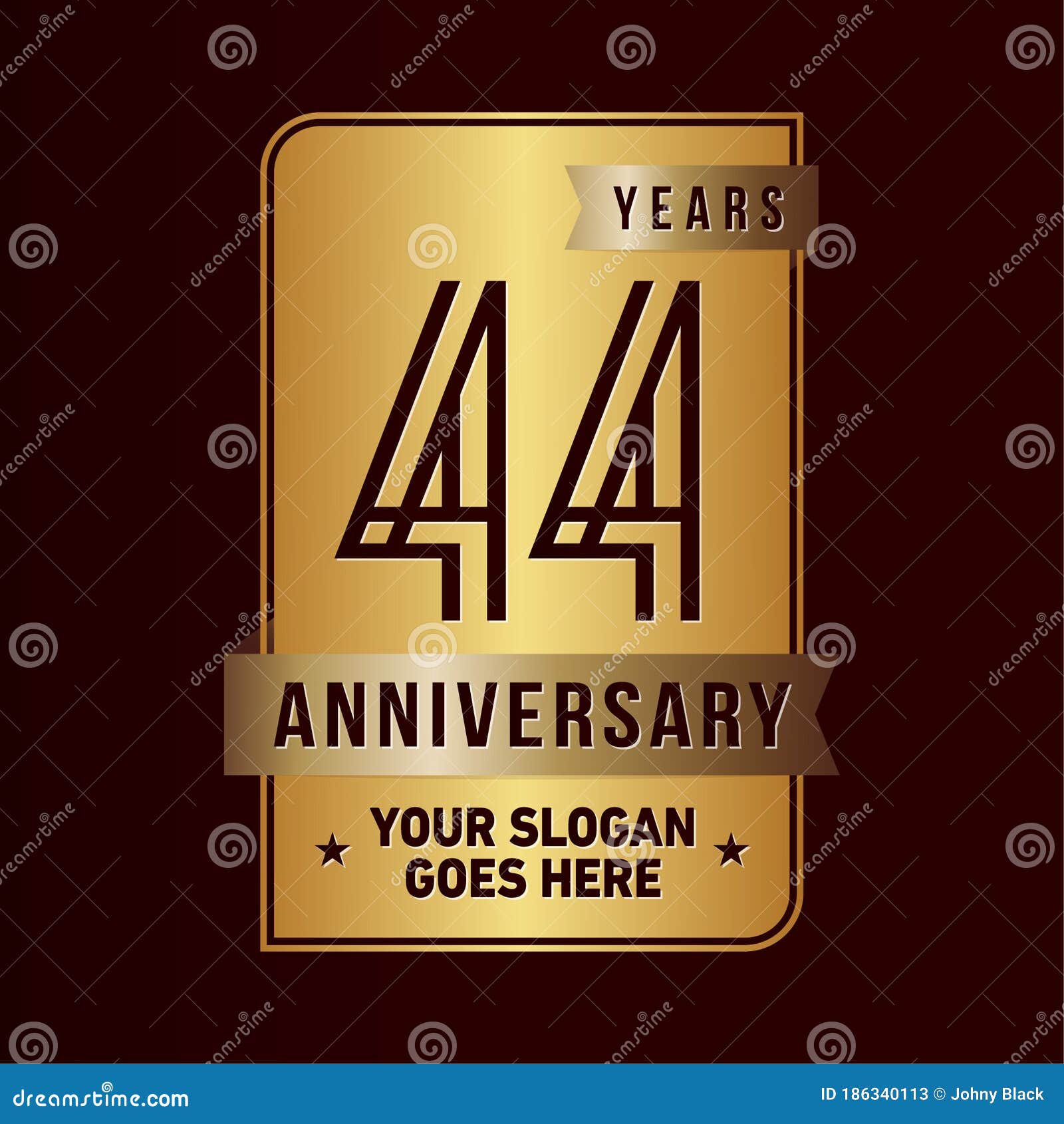 44 Years Celebrating Anniversary Design Template. 44th Logo. Vector and ...