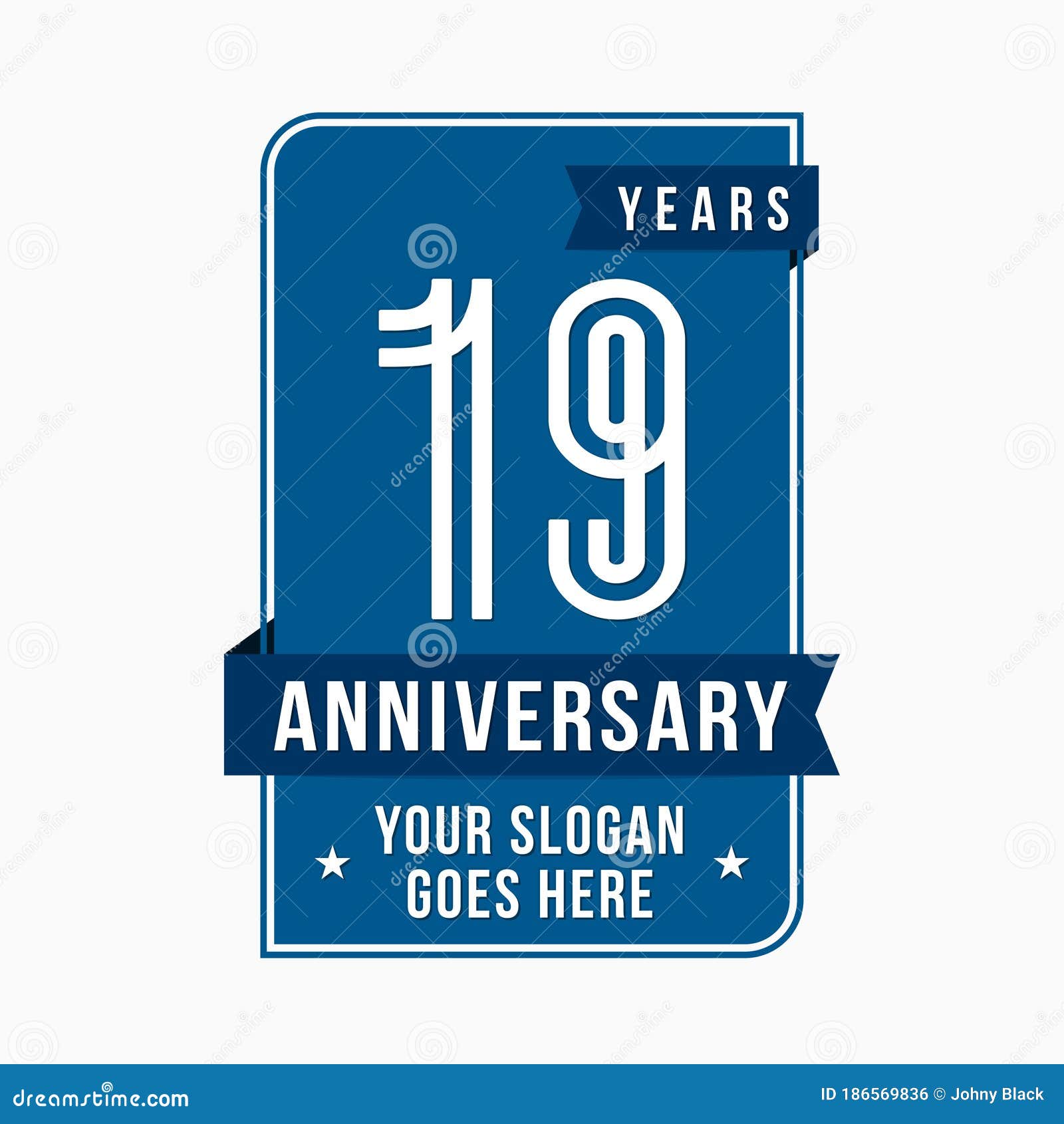 19 Years Celebrating Anniversary Design Template. 19th Logo. Vector and Illustration. Stock ...