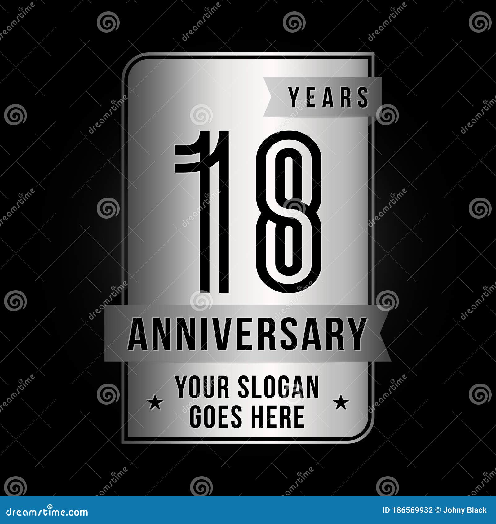 18 Years Celebrating Anniversary Design Template. 18th Logo. Vector and ...