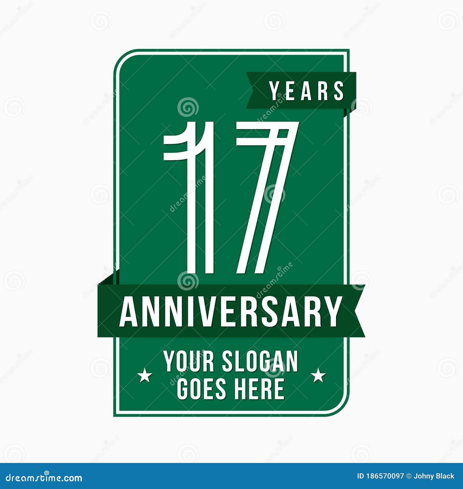 17 Years Celebrating Anniversary Design Template. 17th Logo. Vector and ...