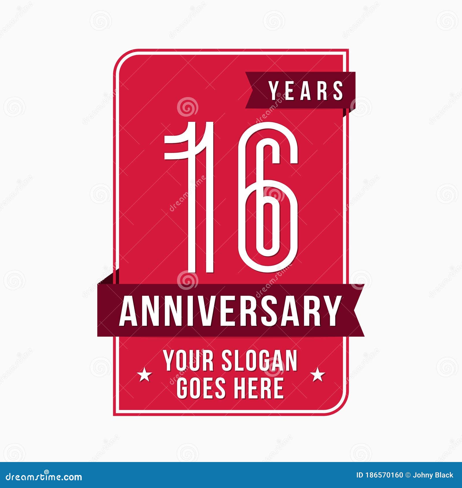 16 Years Celebrating Anniversary Design Template. 16th Logo. Vector and ...
