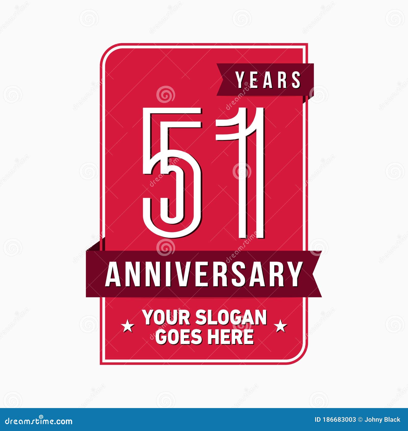 51 Years Celebrating Anniversary Design Template. 51st Logo. Vector and ...
