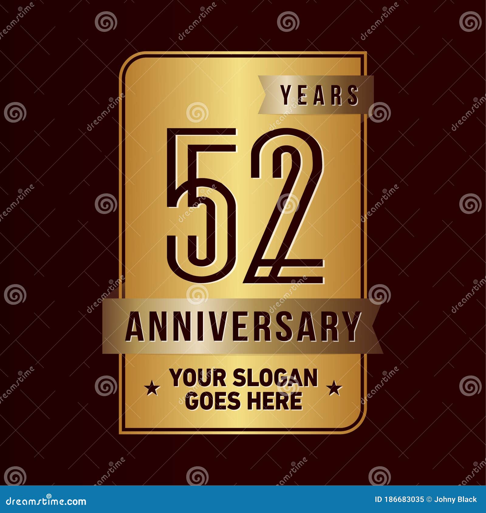 52 Years Celebrating Anniversary Design Template. 52nd Logo. Vector and ...