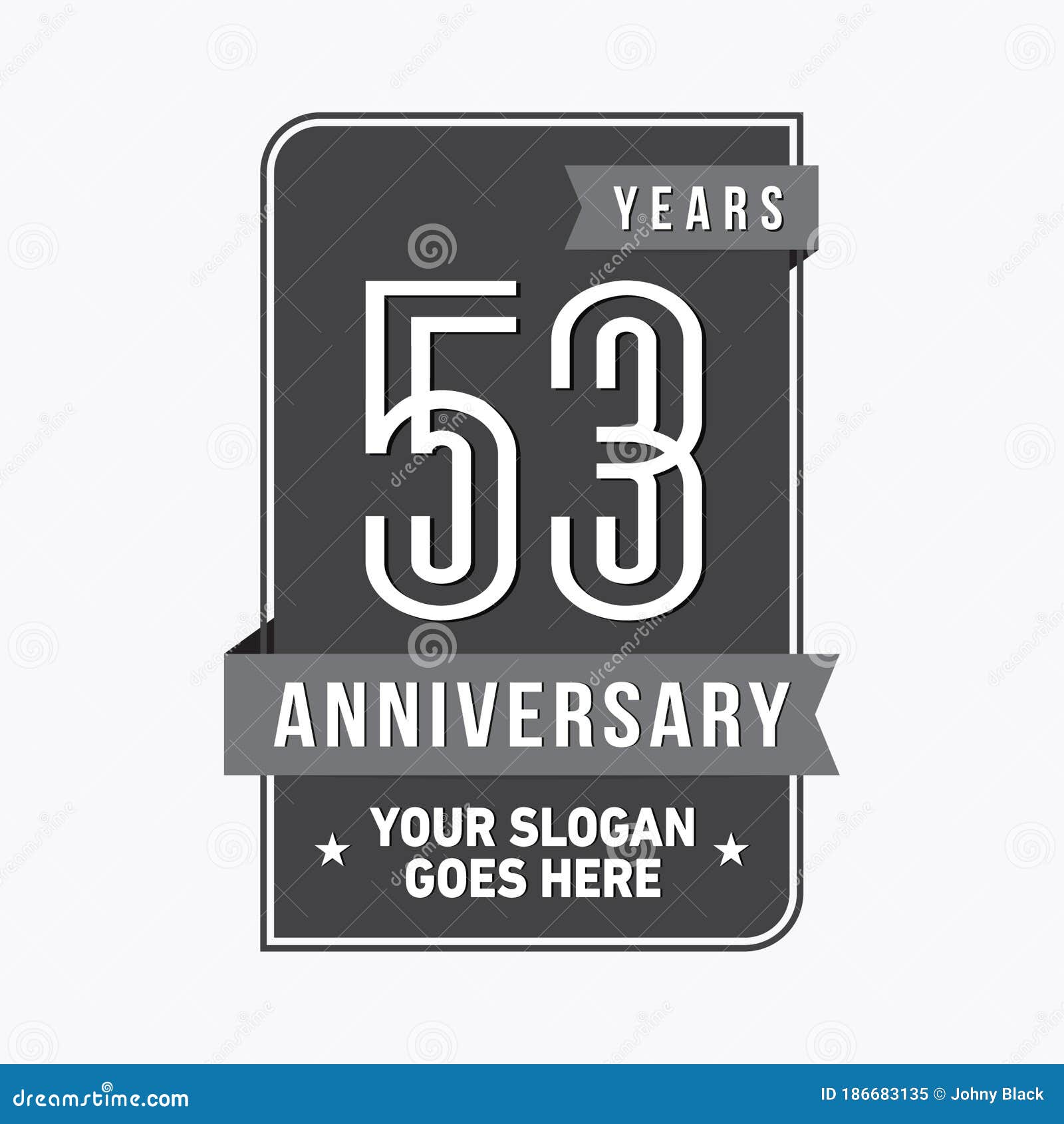 53 Years Celebrating Anniversary Design Template. 53rd Logo. Vector and ...