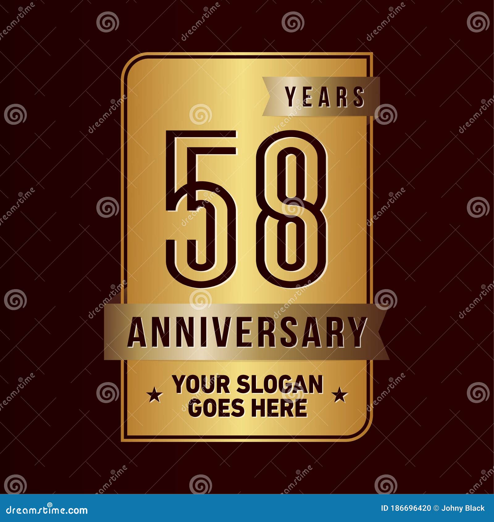 58 Years Celebrating Anniversary Design Template. 58th Logo. Vector and ...