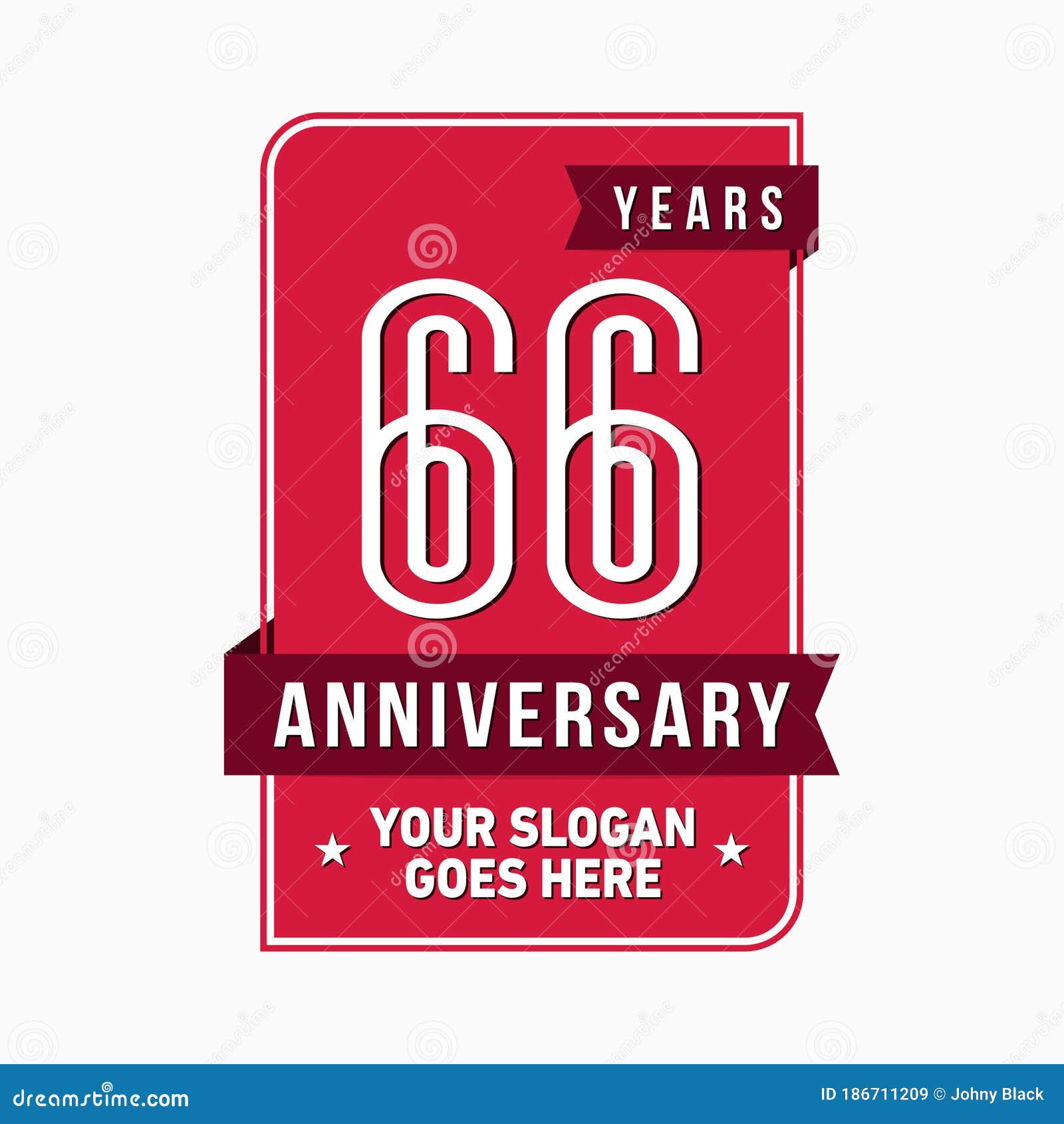 66 Years Celebrating Anniversary Design Template. 66th Logo. Vector and ...