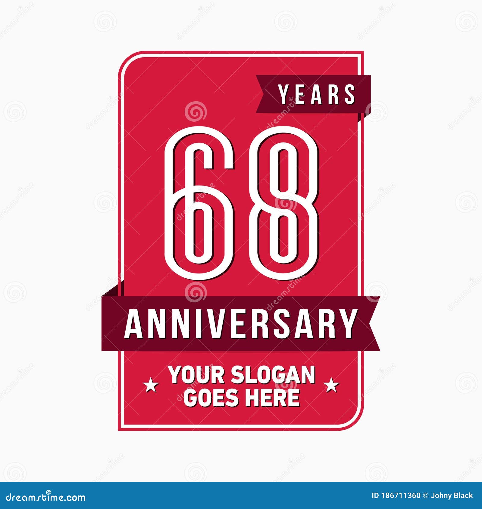 68 Years Celebrating Anniversary Design Template. 68th Logo. Vector and ...