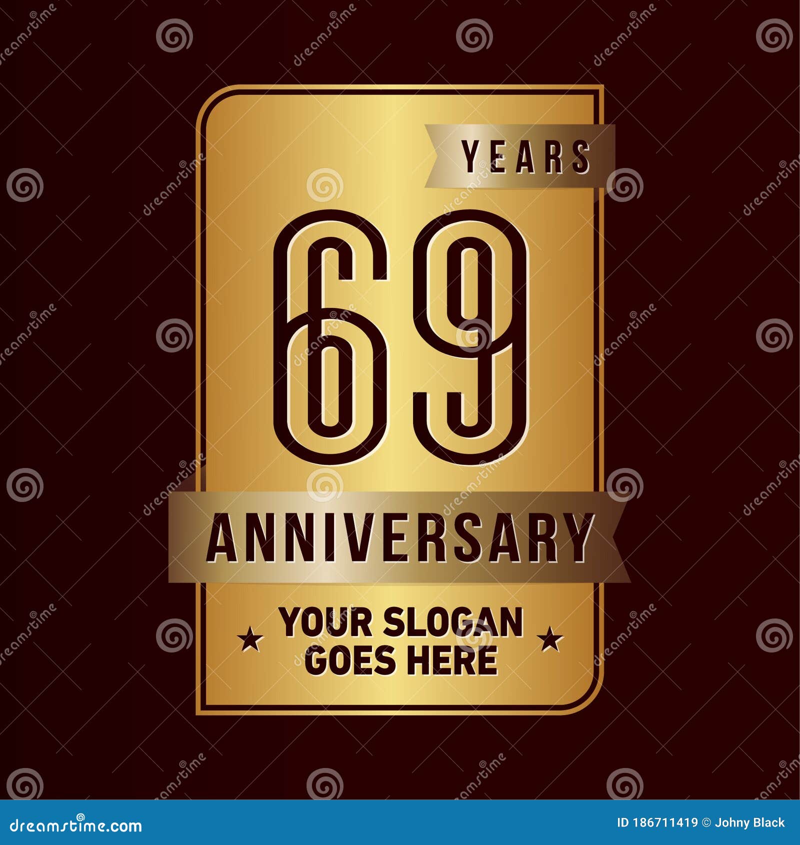 69 Years Celebrating Anniversary Design Template. 69th Logo. Vector and ...
