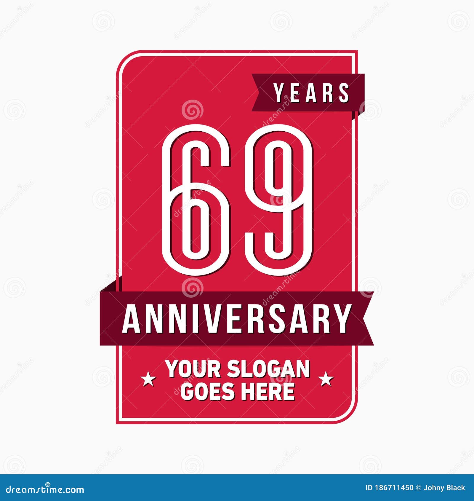 69 Years Celebrating Anniversary Design Template. 69th Logo. Vector and ...
