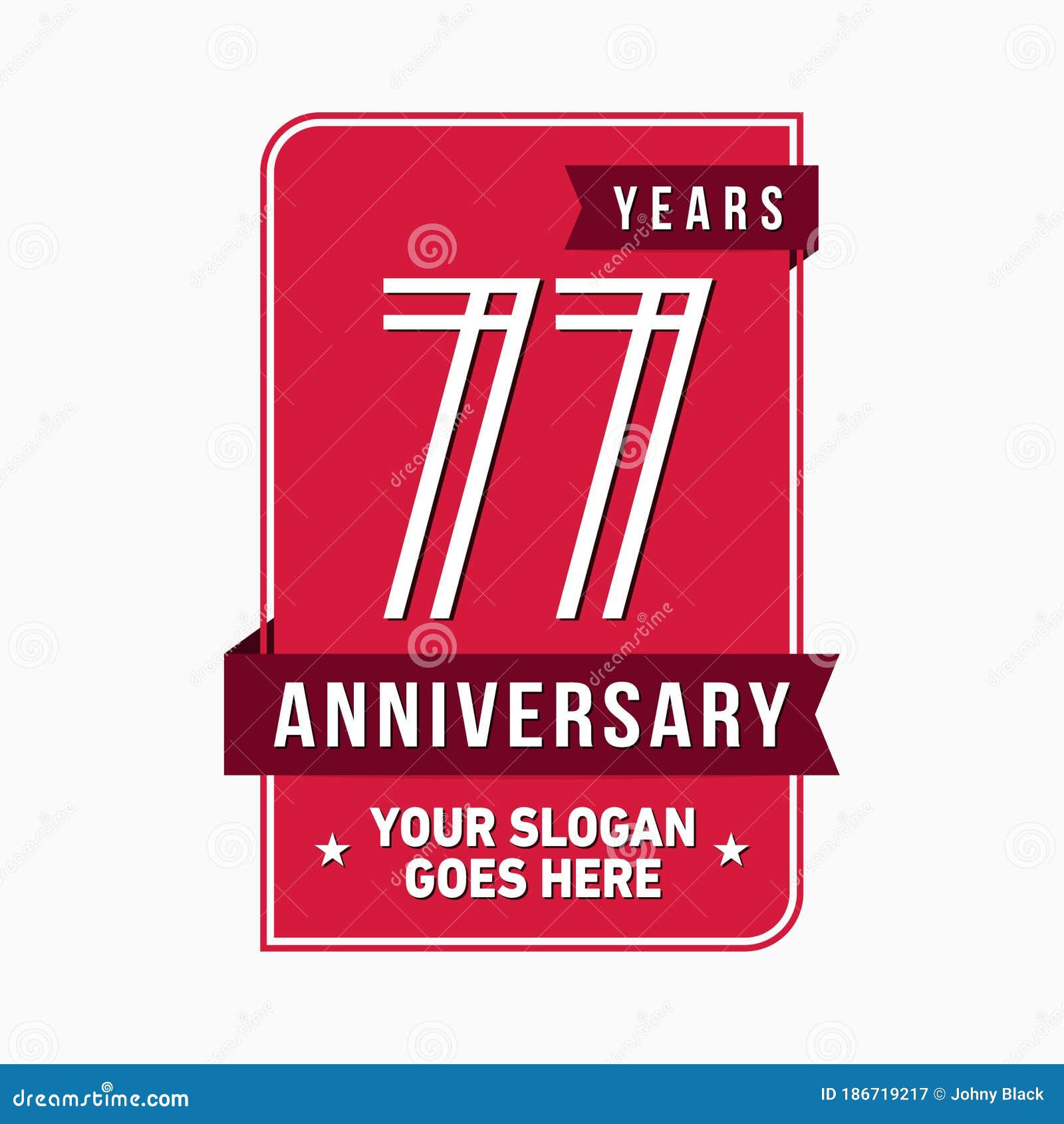 77 Years Celebrating Anniversary Design Template. 77th Logo. Vector and ...
