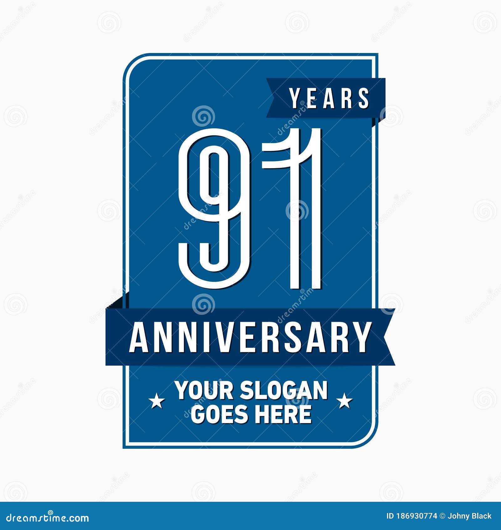 91 Years Celebrating Anniversary Design Template. 91st Logo. Vector and ...