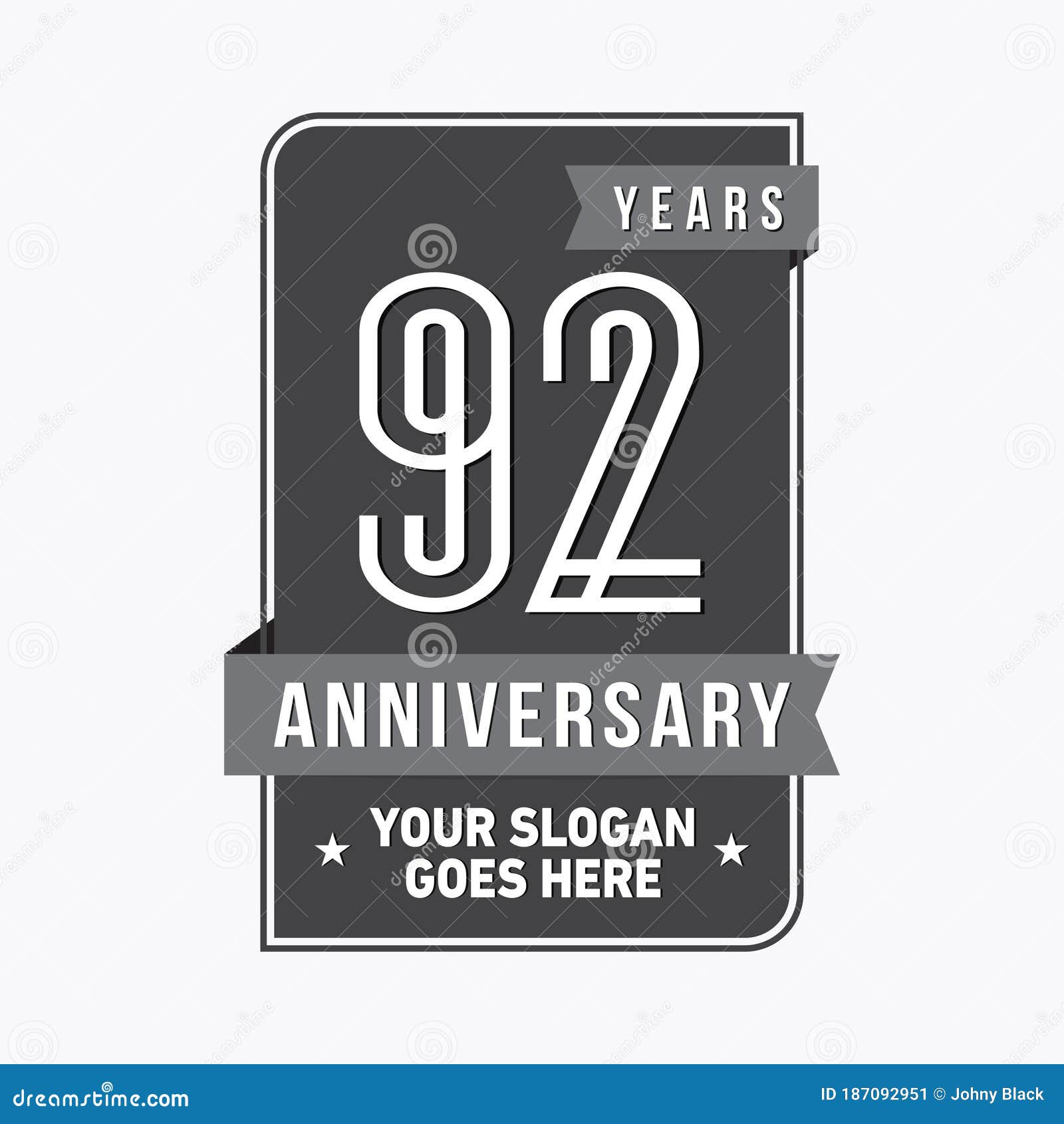 92 Years Celebrating Anniversary Design Template. 92nd Logo. Vector and ...