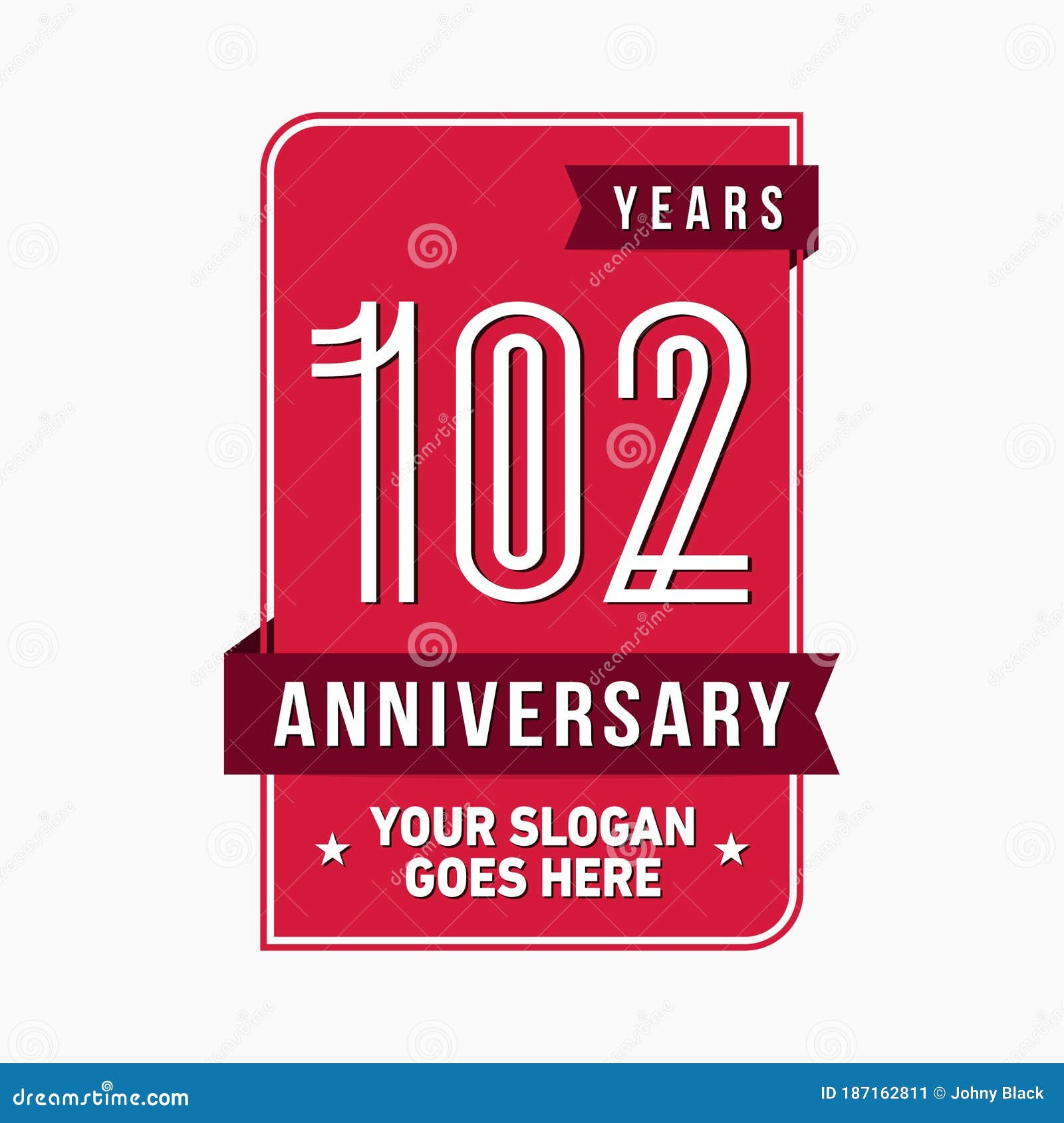 102 Years Celebrating Anniversary Design Template. 102nd Logo. Vector ...