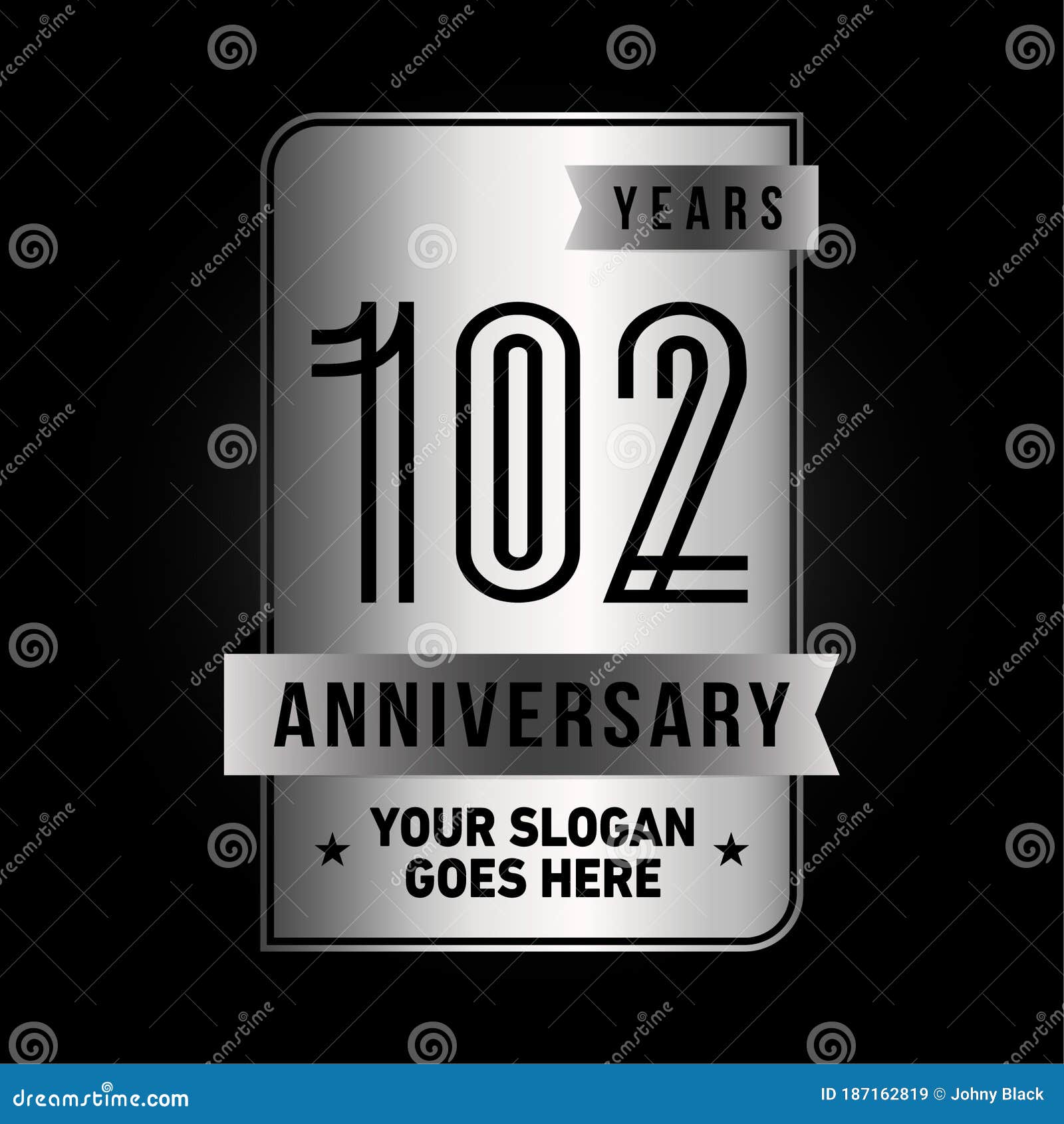 102 Years Celebrating Anniversary Design Template. 102nd Logo. Vector ...