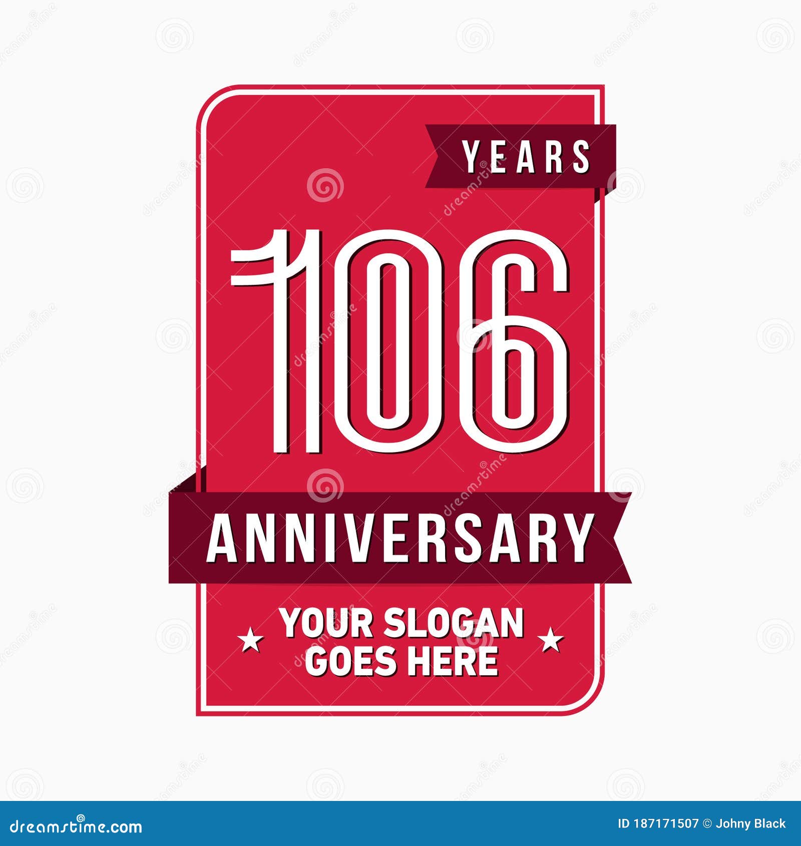 106 Years Celebrating Anniversary Design Template. 106th Logo. Vector ...