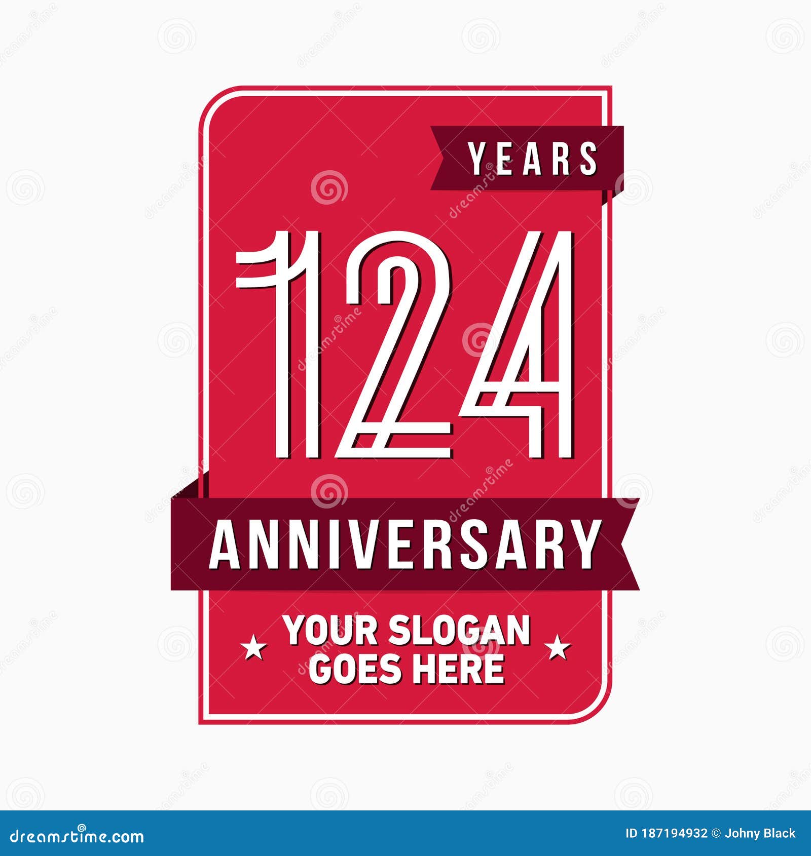124 Years Celebrating Anniversary Design Template. 124th Logo. Vector ...