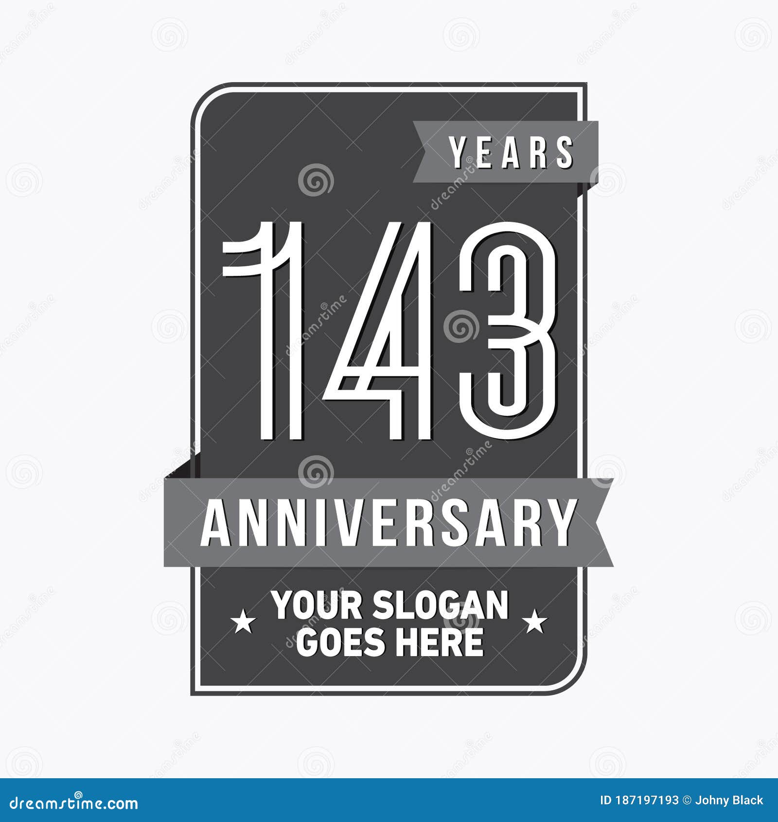 143 Years Celebrating Anniversary Design Template. 143rd Logo. Vector ...