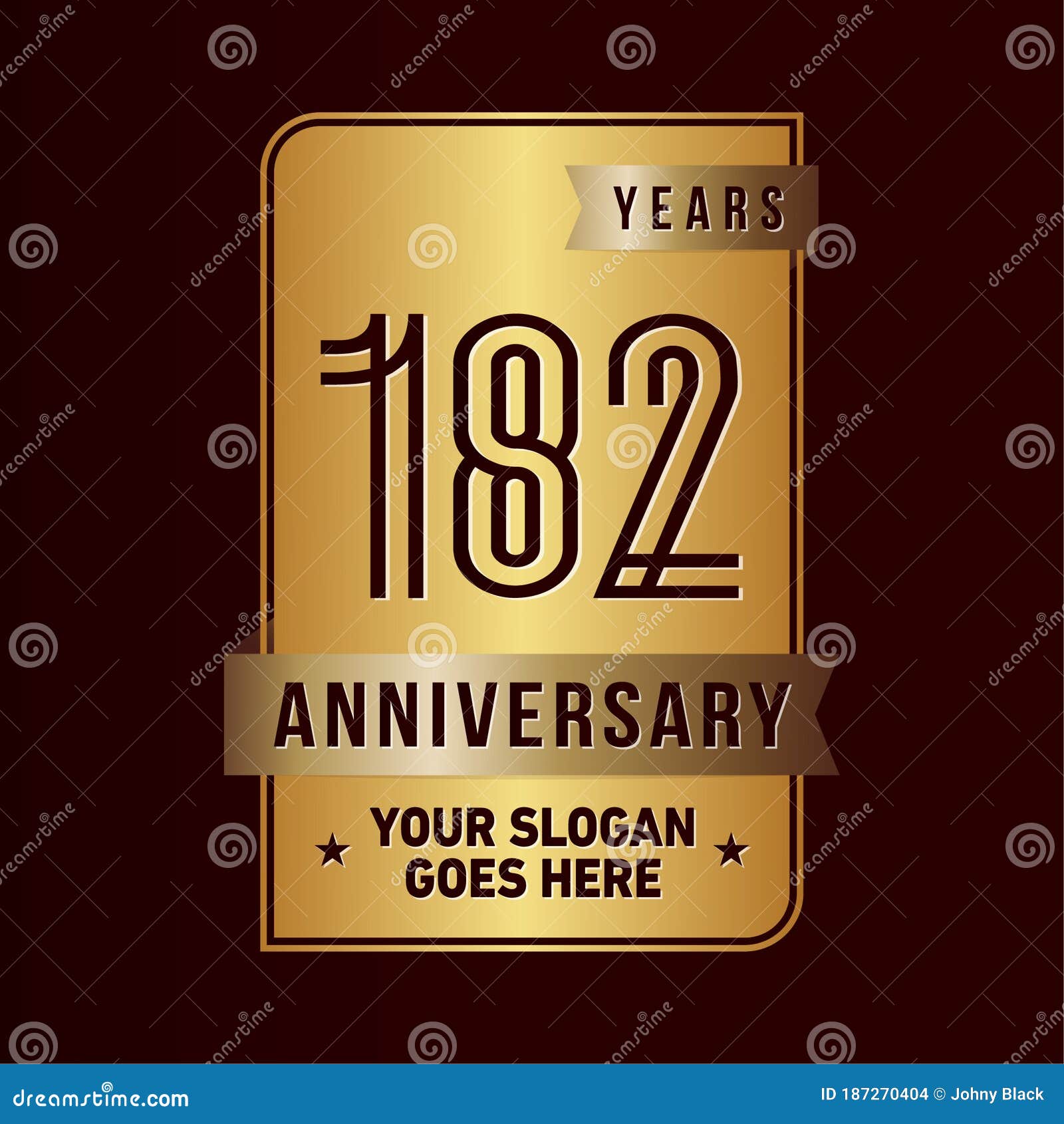 182 Years Celebrating Anniversary Design Template. 182nd Logo. Vector ...