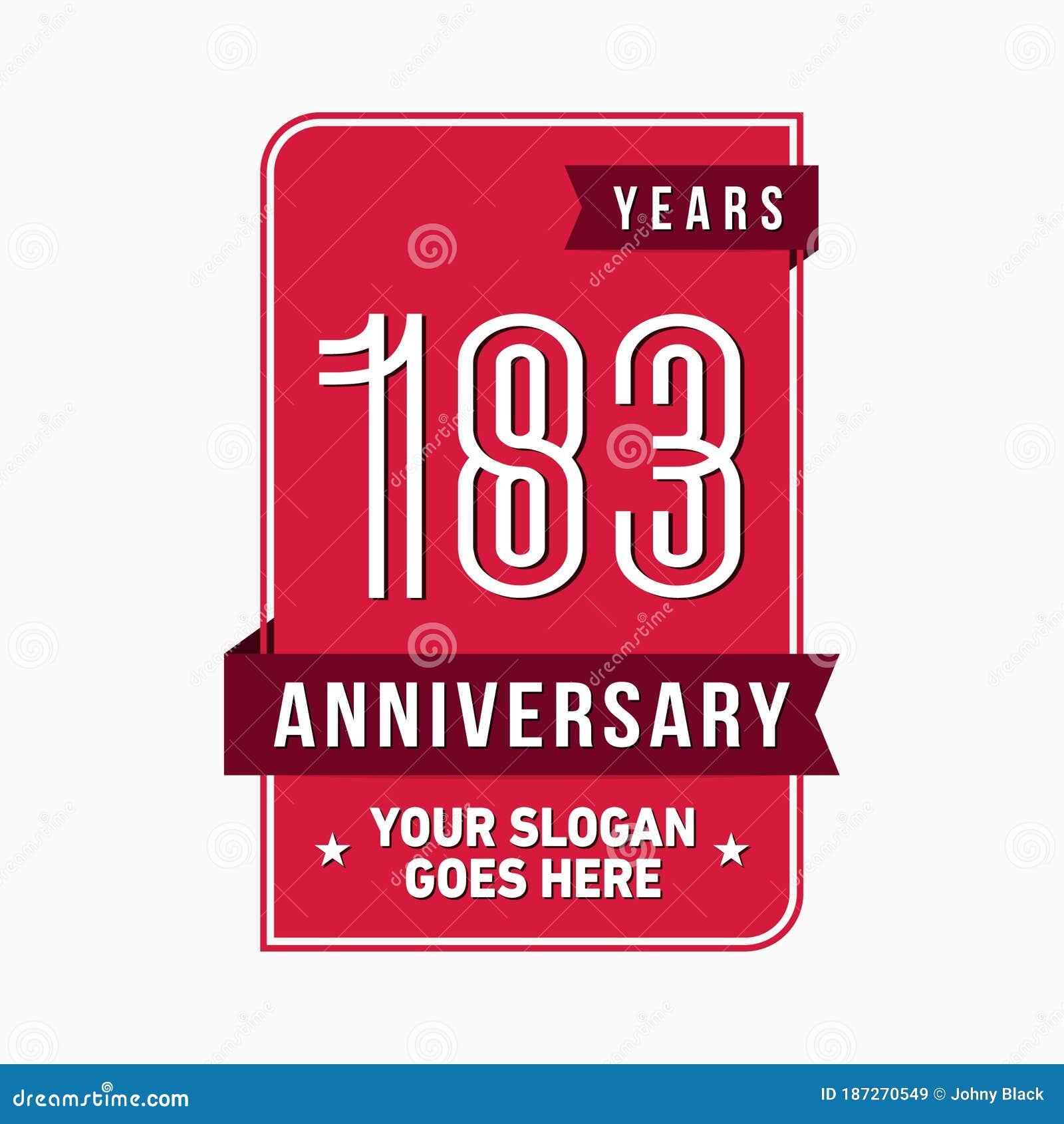 183 Years Celebrating Anniversary Design Template. 183rd Logo. Vector ...