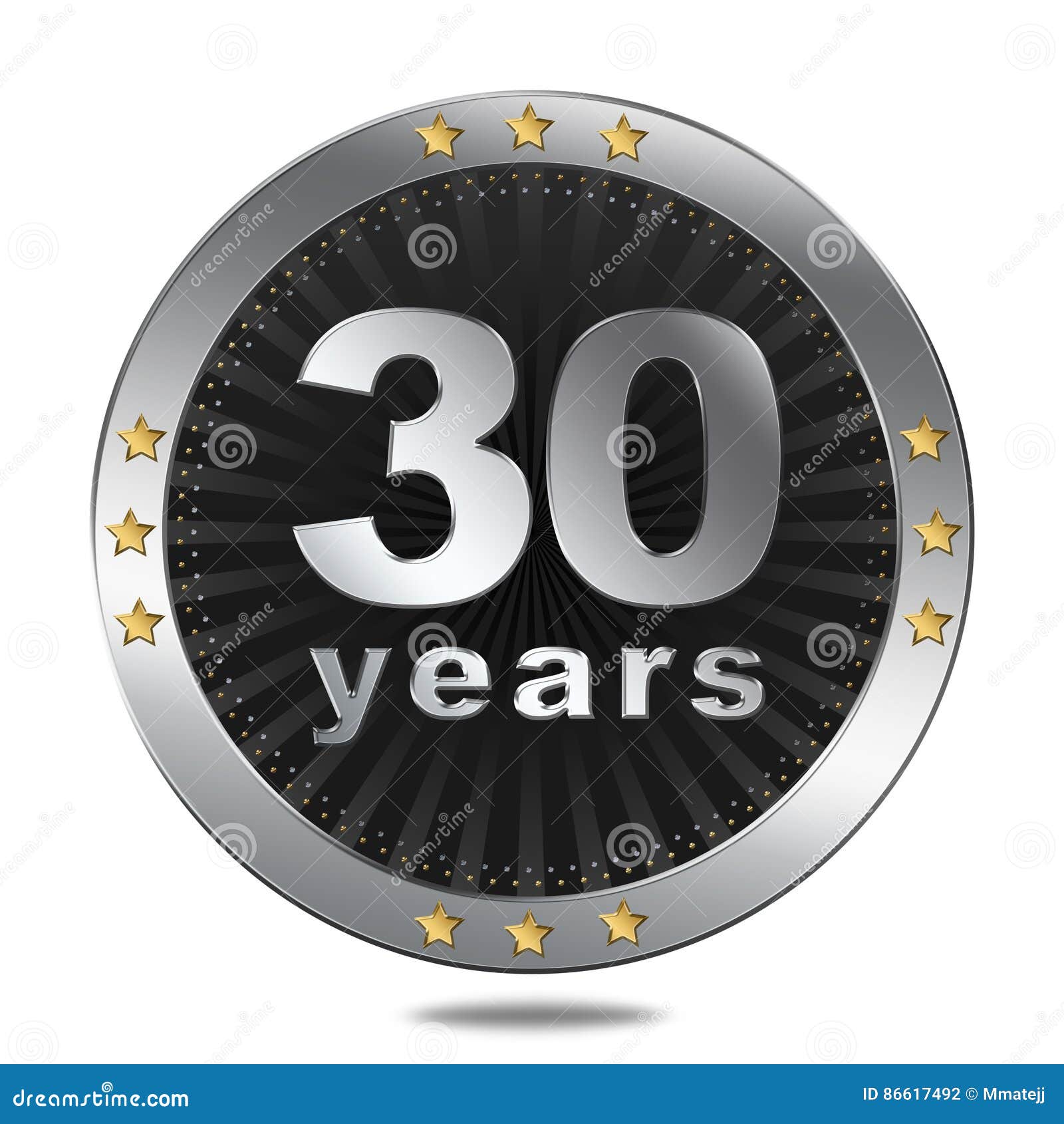 30 Years Anniversary Badge - Silver Colour. Stock Illustration ...