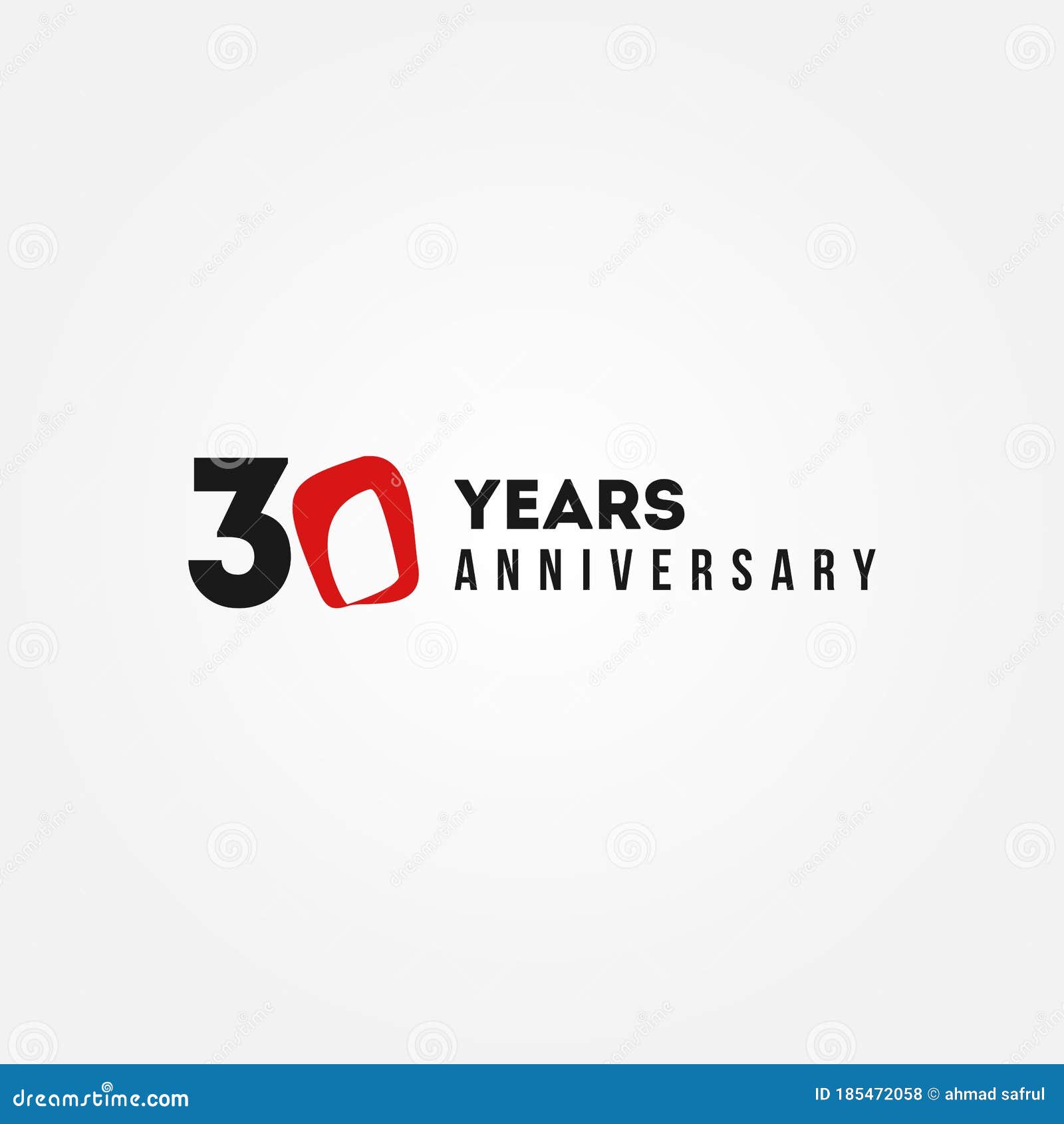 30 Years Anniversary Black and Red Vector Design Stock Vector ...