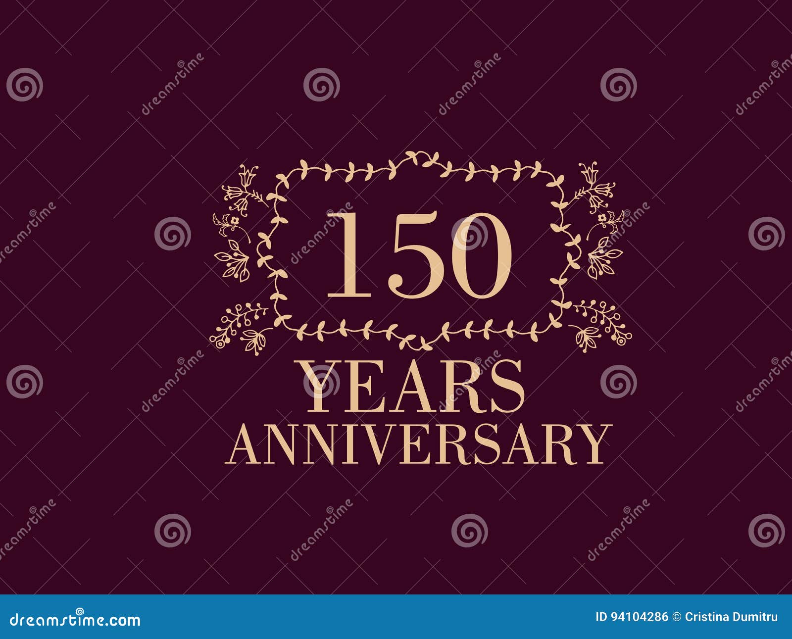 150 years anniversary card stock vector. Illustration of gold - 94104286