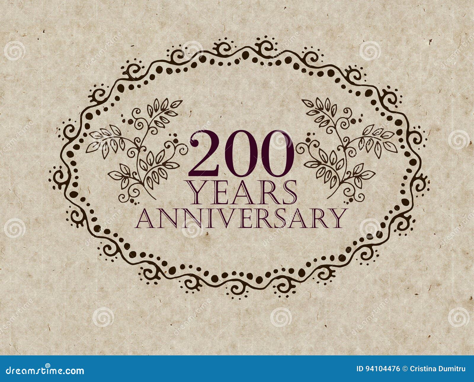 200 years anniversary card stock vector. Illustration of years - 94104476
