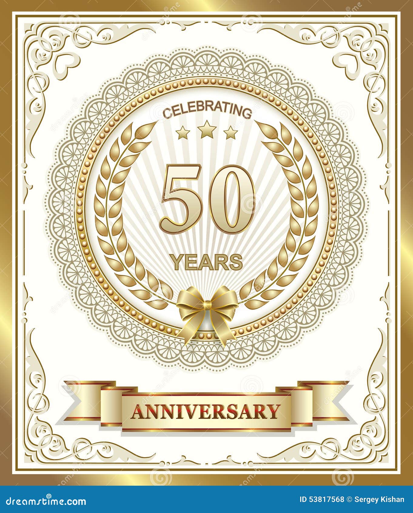 50 years anniversary stock vector. Illustration of postcard - 53817568
