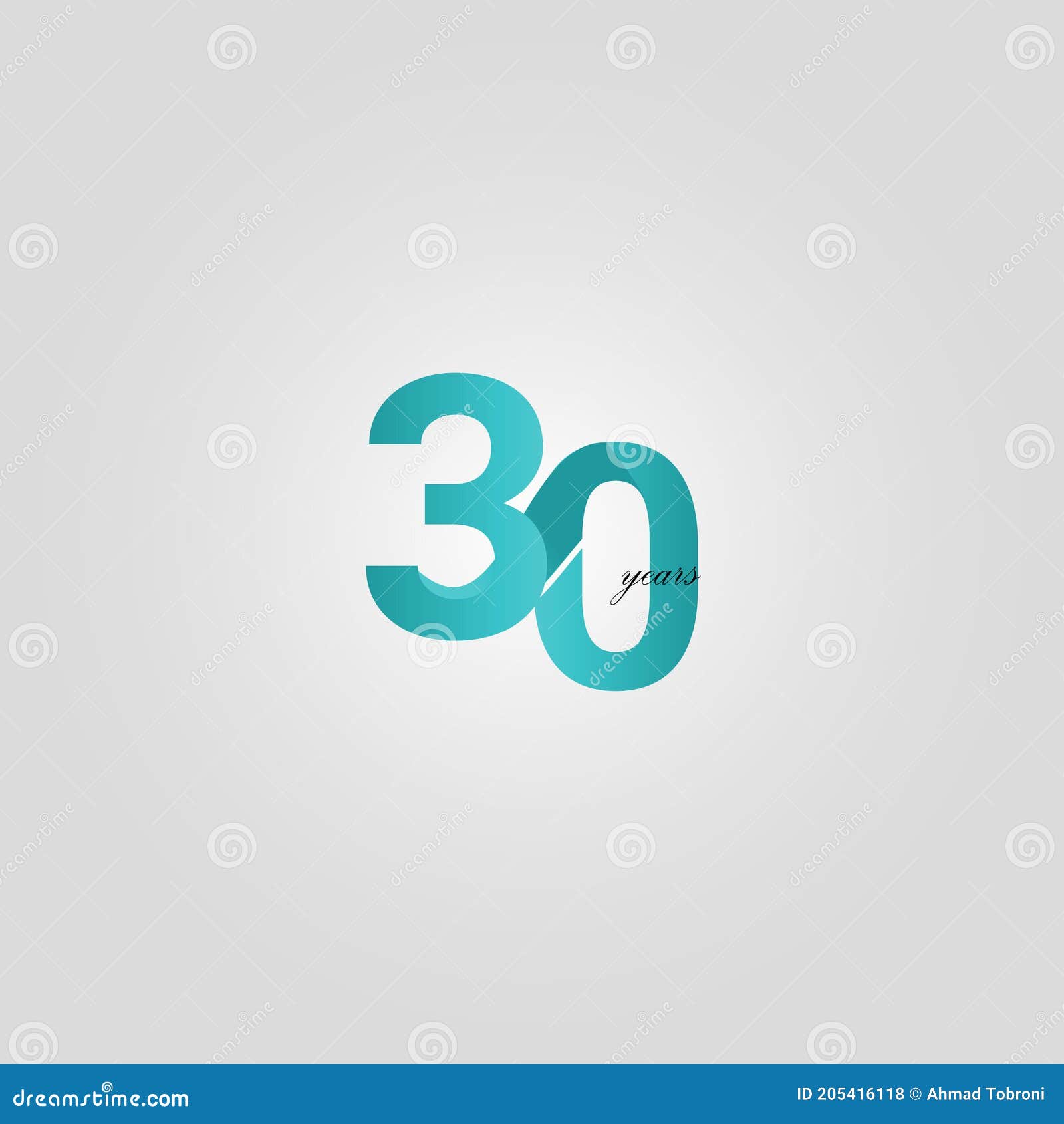 30 Years Anniversary Celebration Blue Line Vector Template Design ...