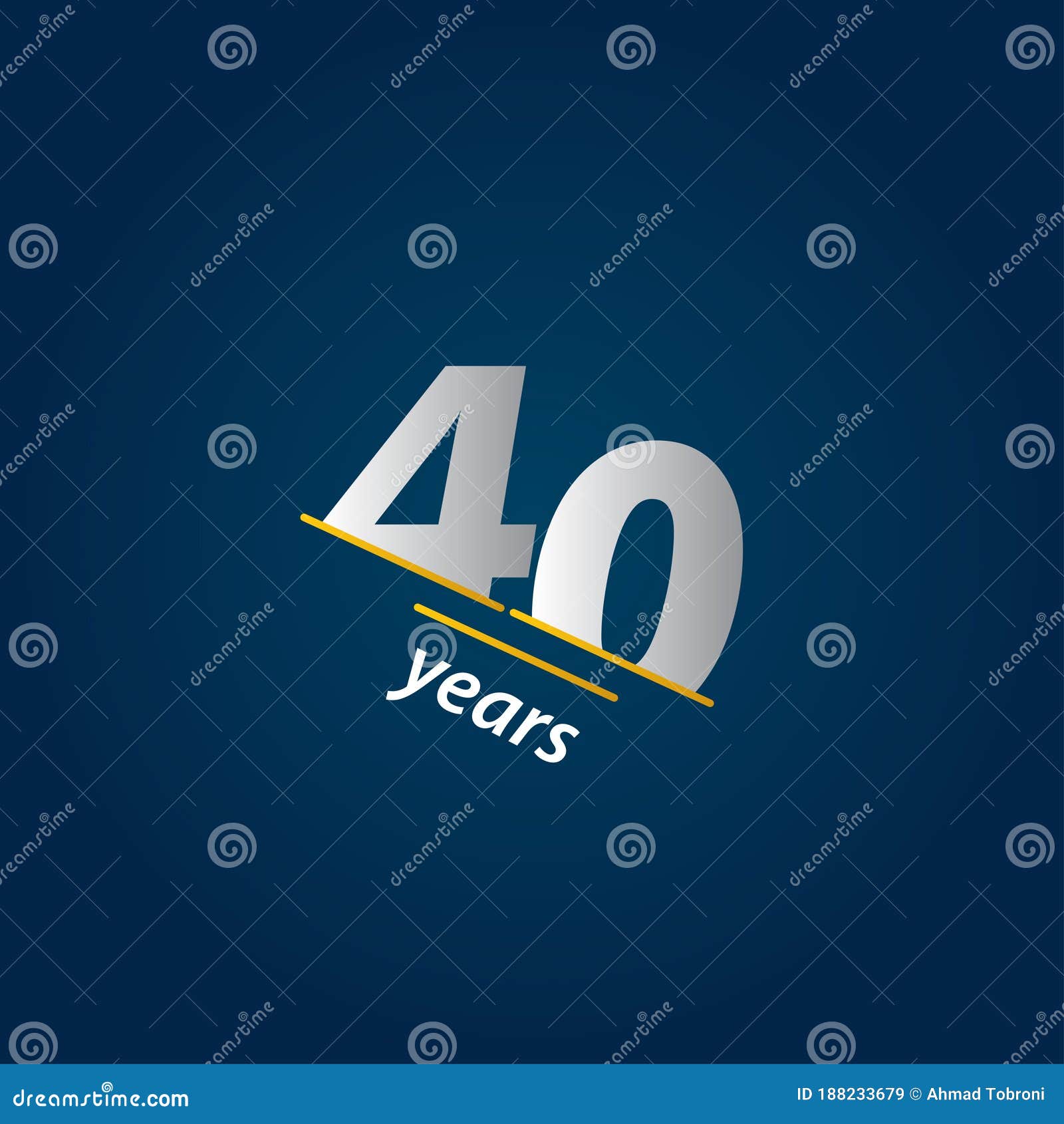40 Years Anniversary Celebration Blue and White Vector Template Design ...