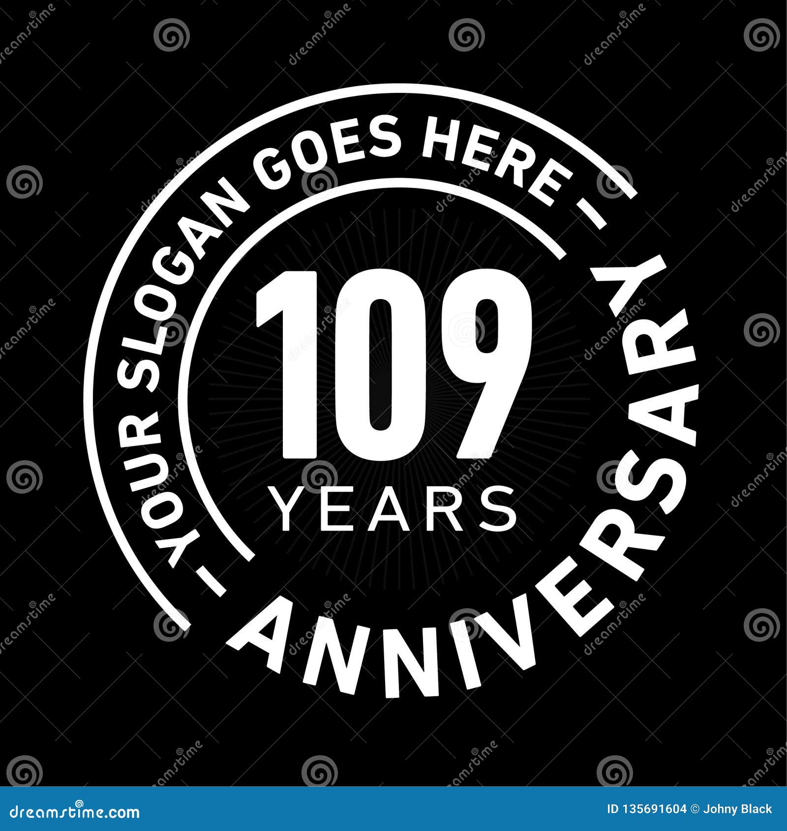 109 Years Anniversary Celebration Design Template. Anniversary Vector ...