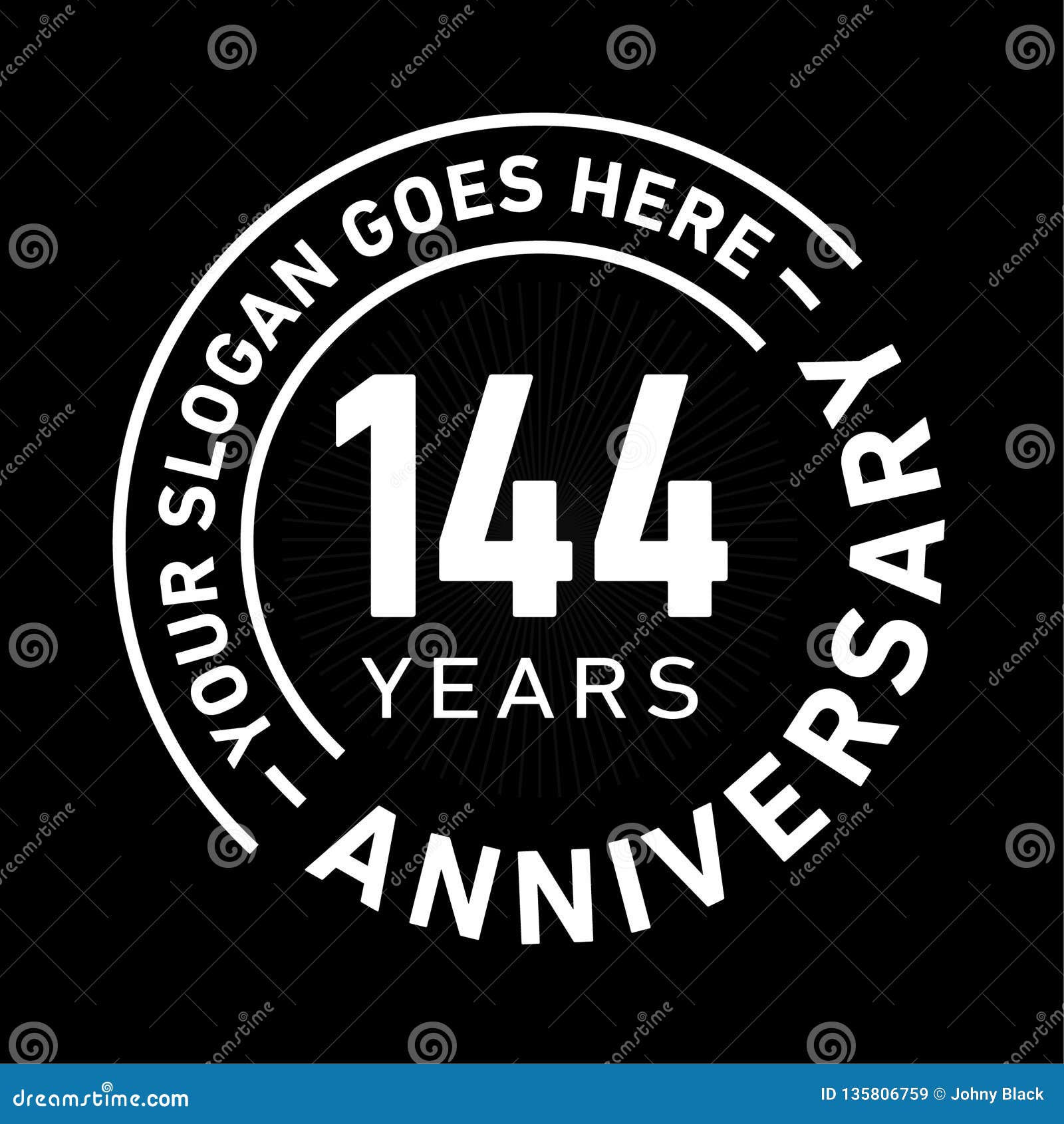 144 Years Anniversary Celebration Design Template. Anniversary Vector ...
