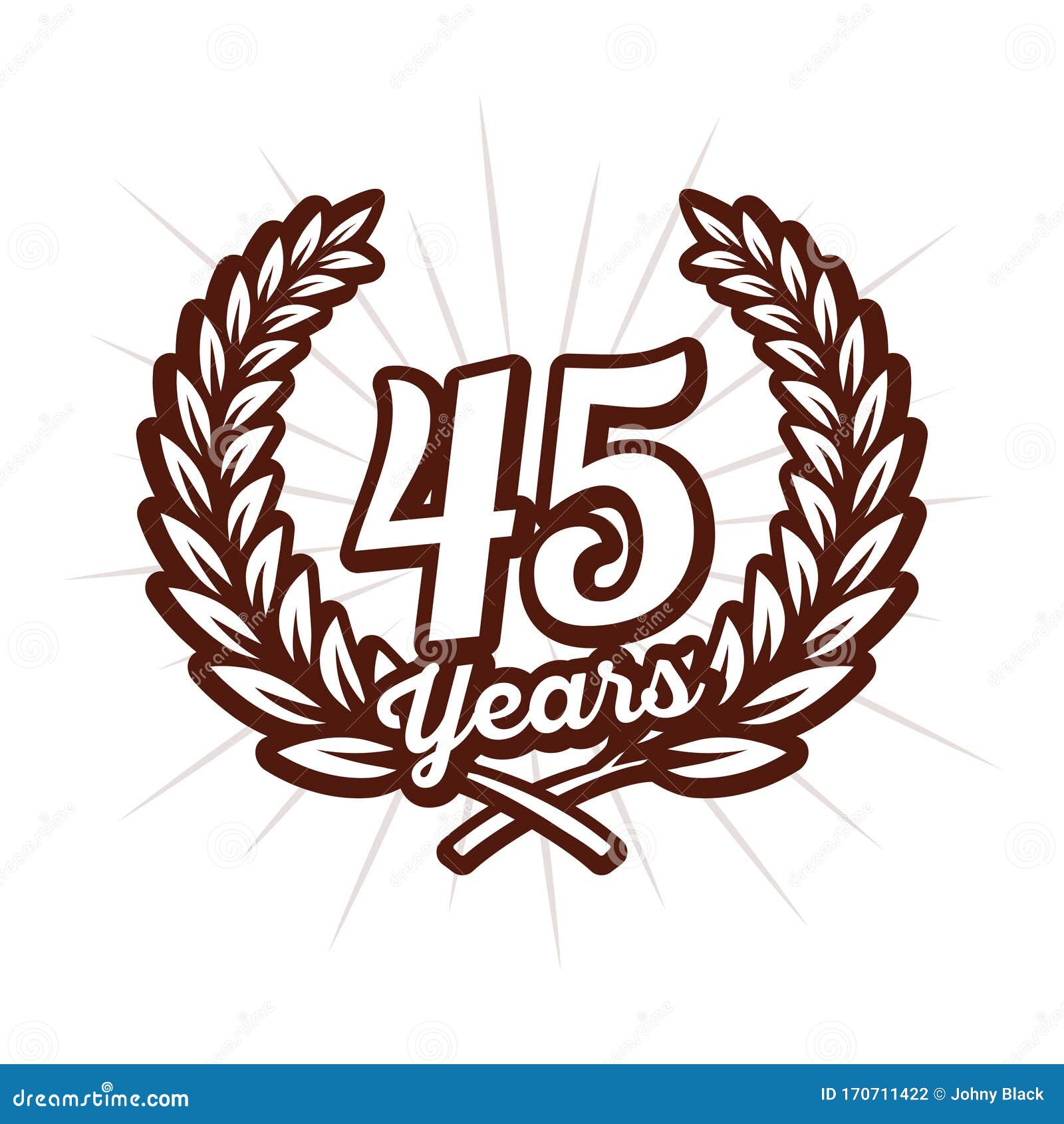 45 Years Anniversary Celebration Design Template. 45th Anniversary Logo ...