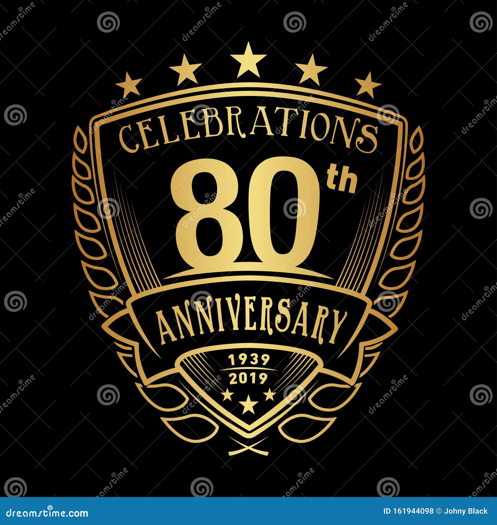 80th Shield Anniversary Logo. 80th Vector and Illustration. Stock ...