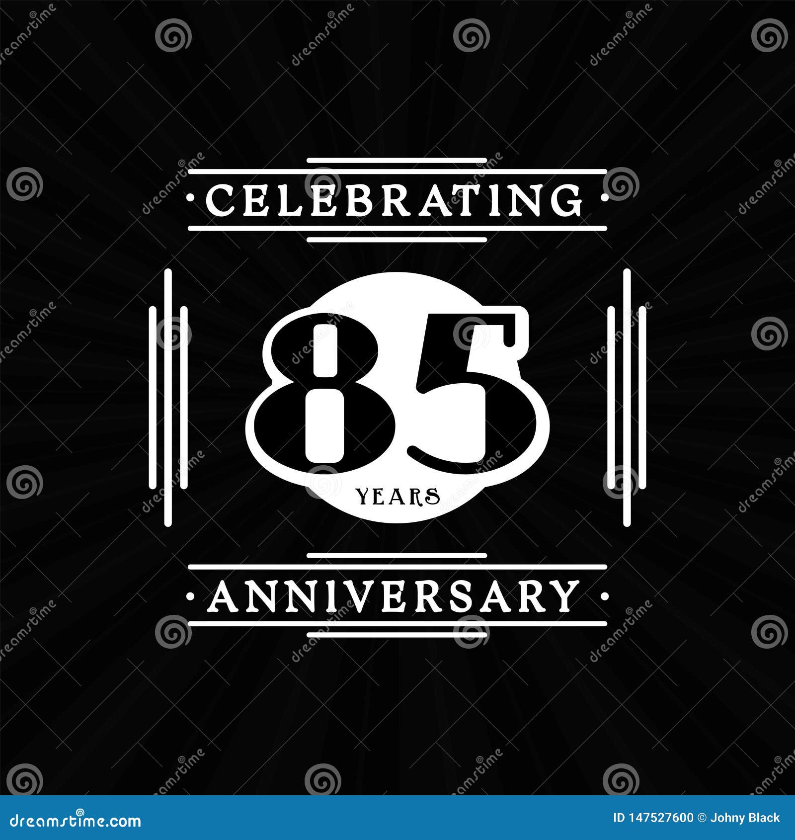 85 Years Celebrating Anniversary Design Template. 85th Logo. Vector and ...
