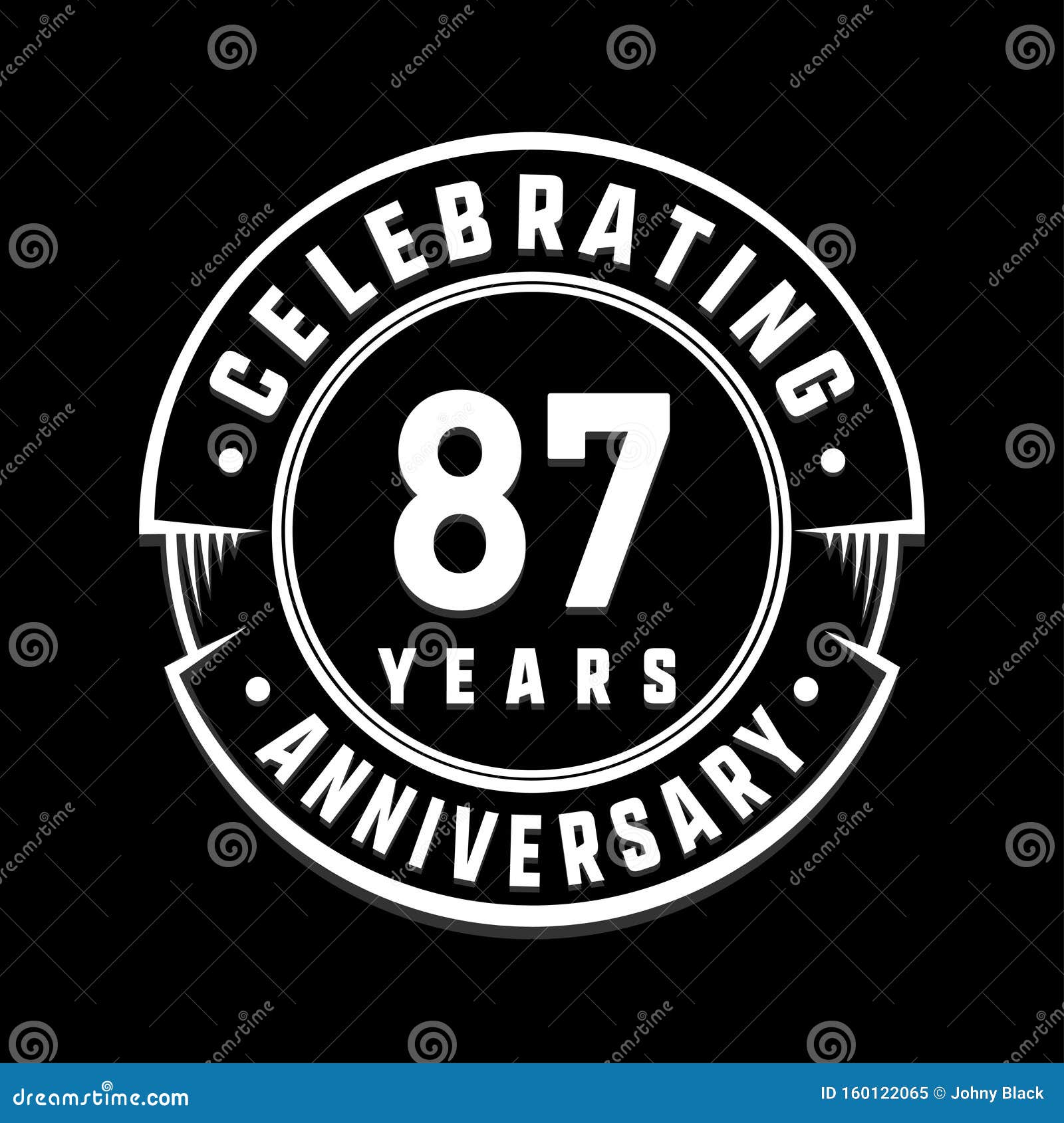 87 Years Anniversary Logo Template. 87th Vector and Illustration. Stock ...