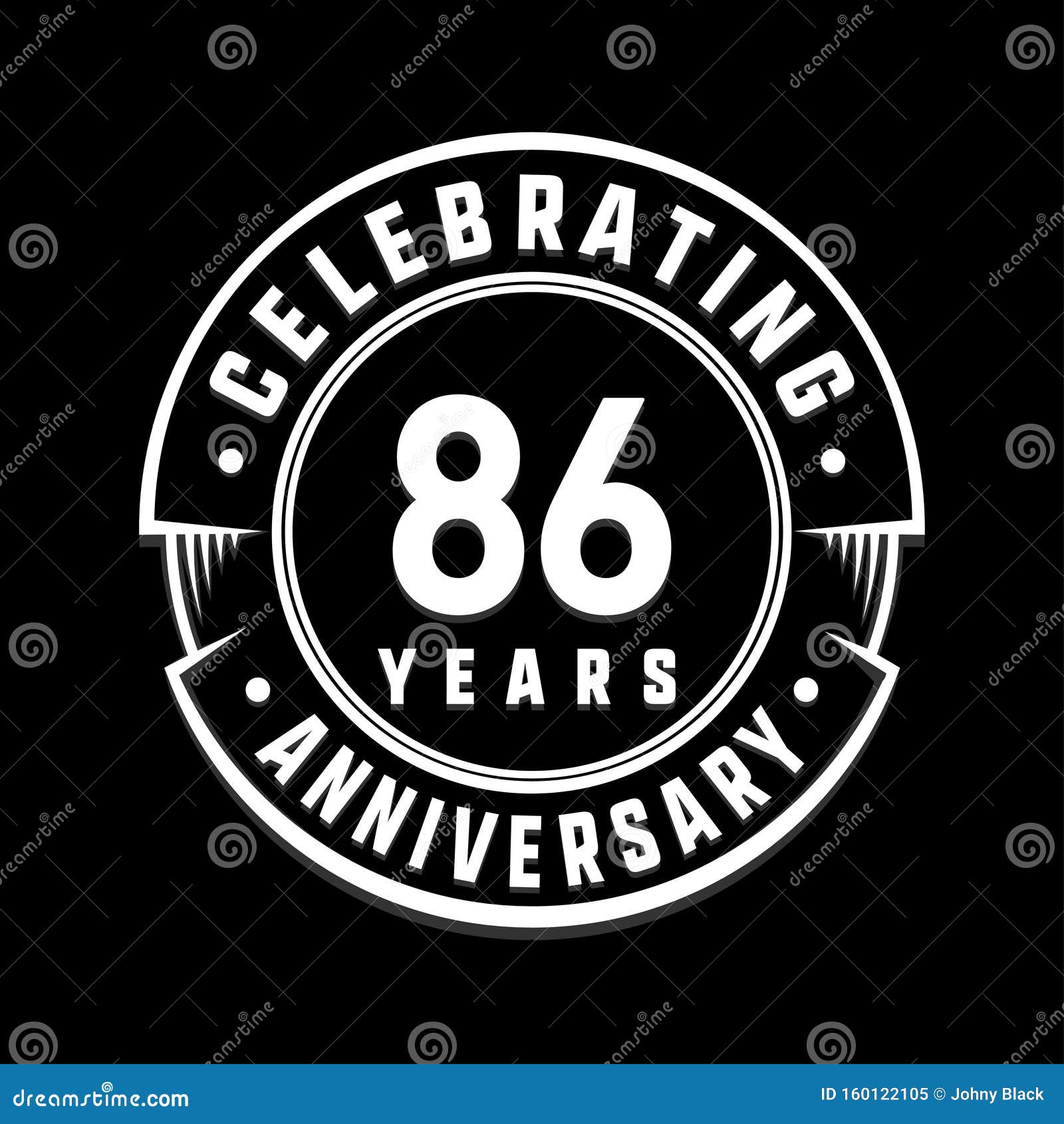 86 Years Anniversary Logo Template. 86th Vector and Illustration. Stock ...