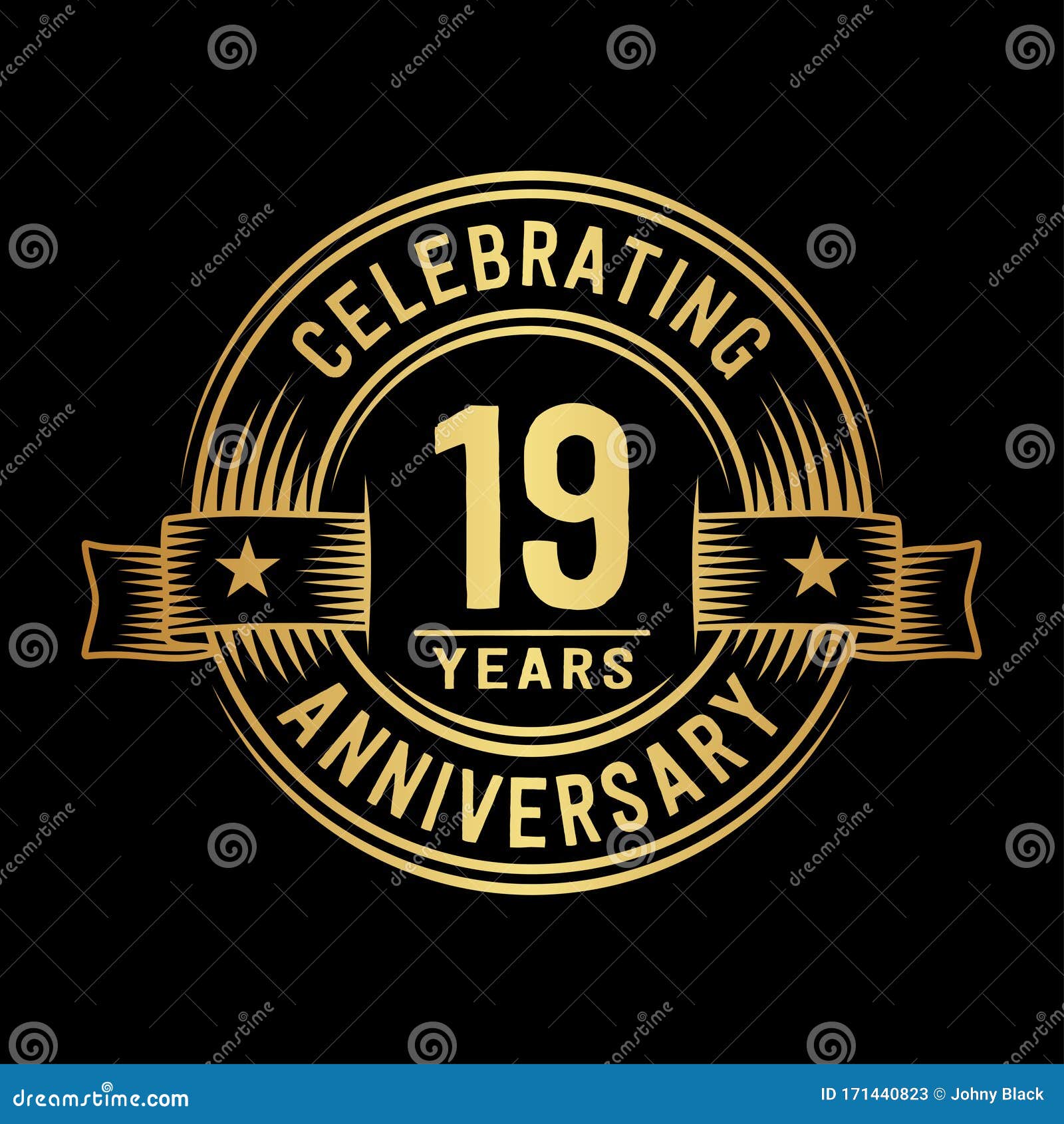 19 Years Anniversary Celebration Logotype. 19th Years Logo. Vector and ...